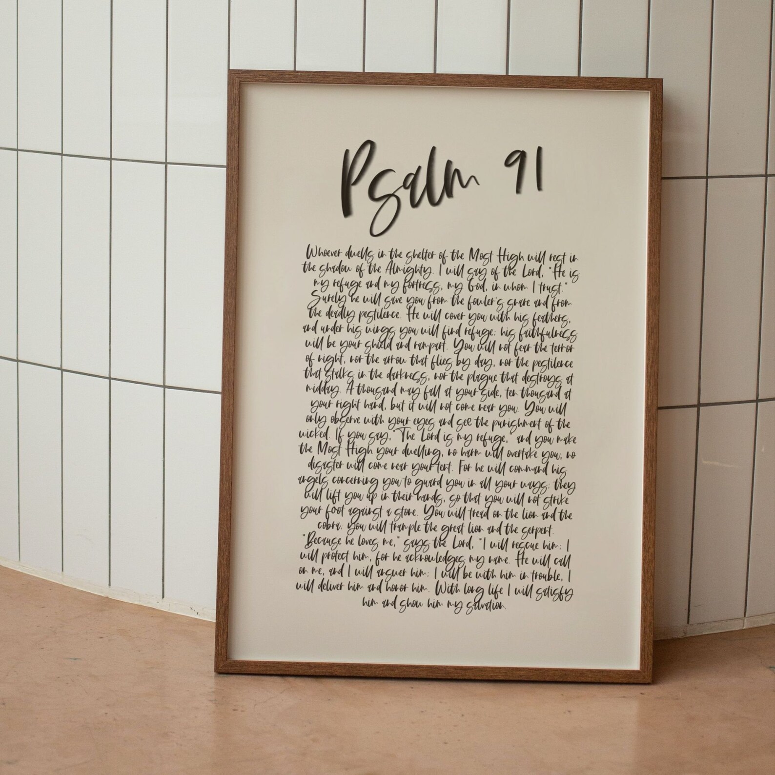 Psalm 91 Wall Art Print Digital Download, Psalm 91 Printable Biblical ...