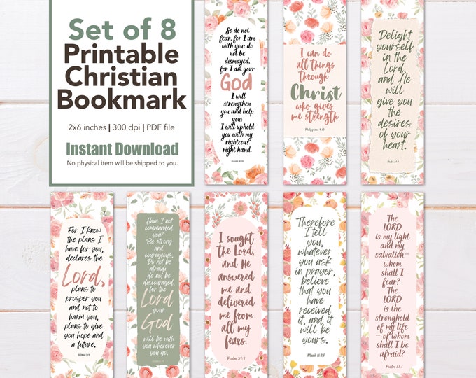 Bible Verses Christian Printable Bookmarks for Craft and Church ...