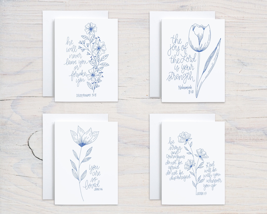 8 Scripture Notecards Original Artwork NOTE CARD Set With - Etsy