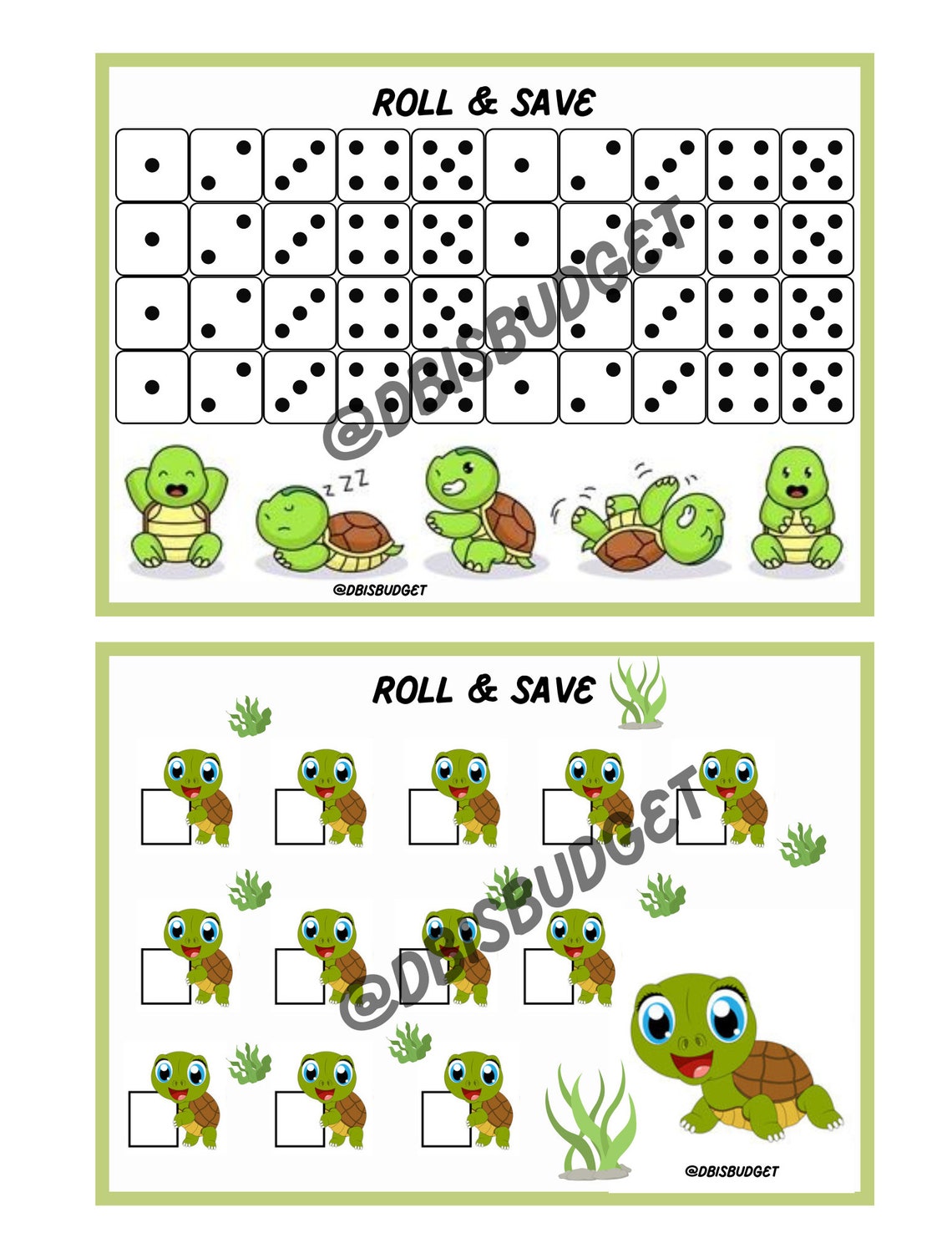 Turtle Roll & Save Savings Challenge - Etsy
