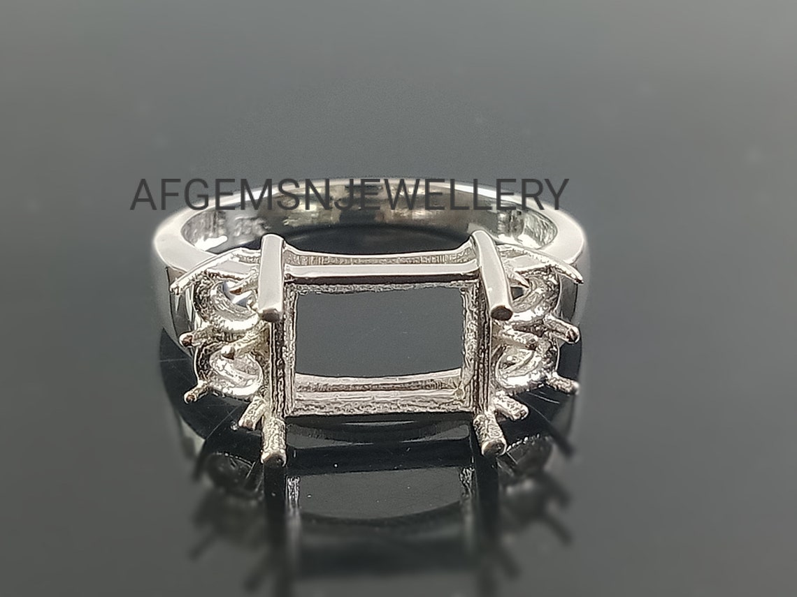 Prong Setting Ring-semi Mount Ring-7x9mm Octagon & 3X4MM Oval - Etsy