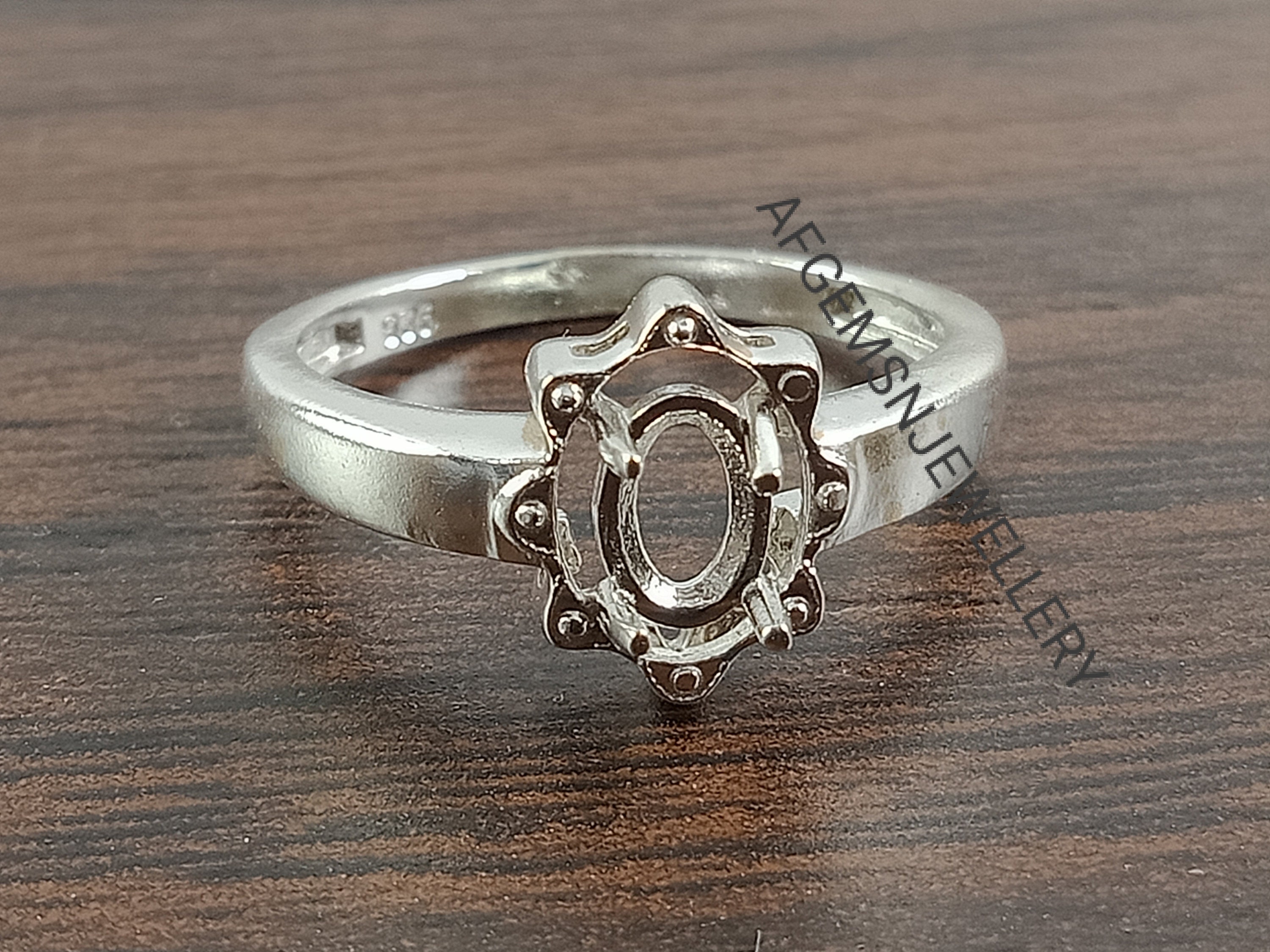 6X4 MM Oval Semi Mount Ring-unset Ring-without Stone Ring-925 | Etsy