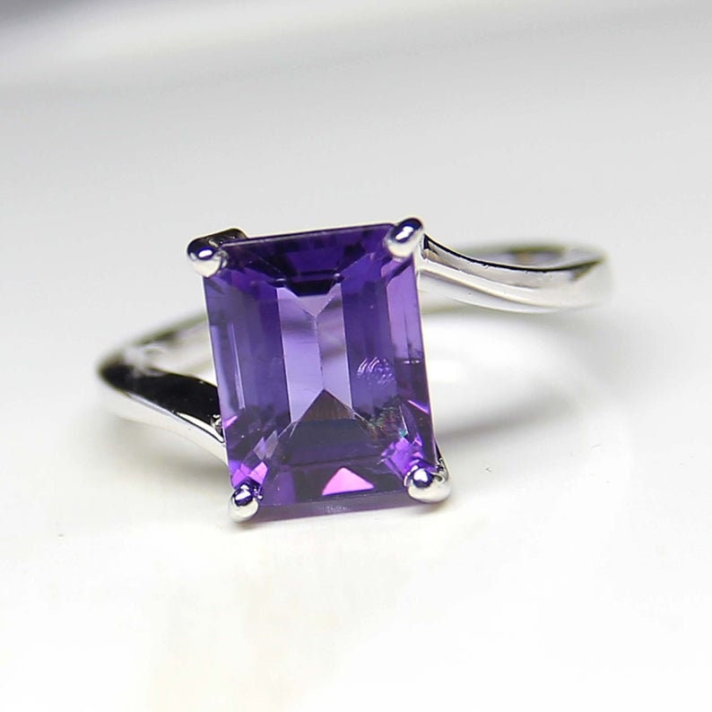 Women Amethyst Ring-february Birthstones Ring-handmade Silver - Etsy