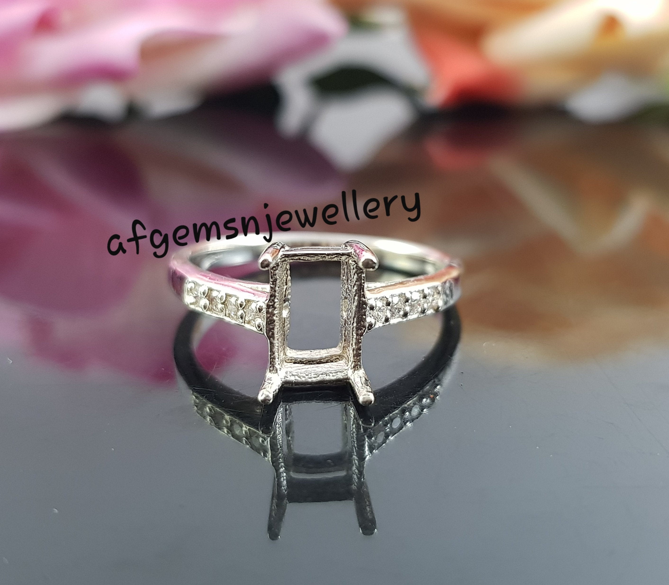 Emerald cut semi mount settings store