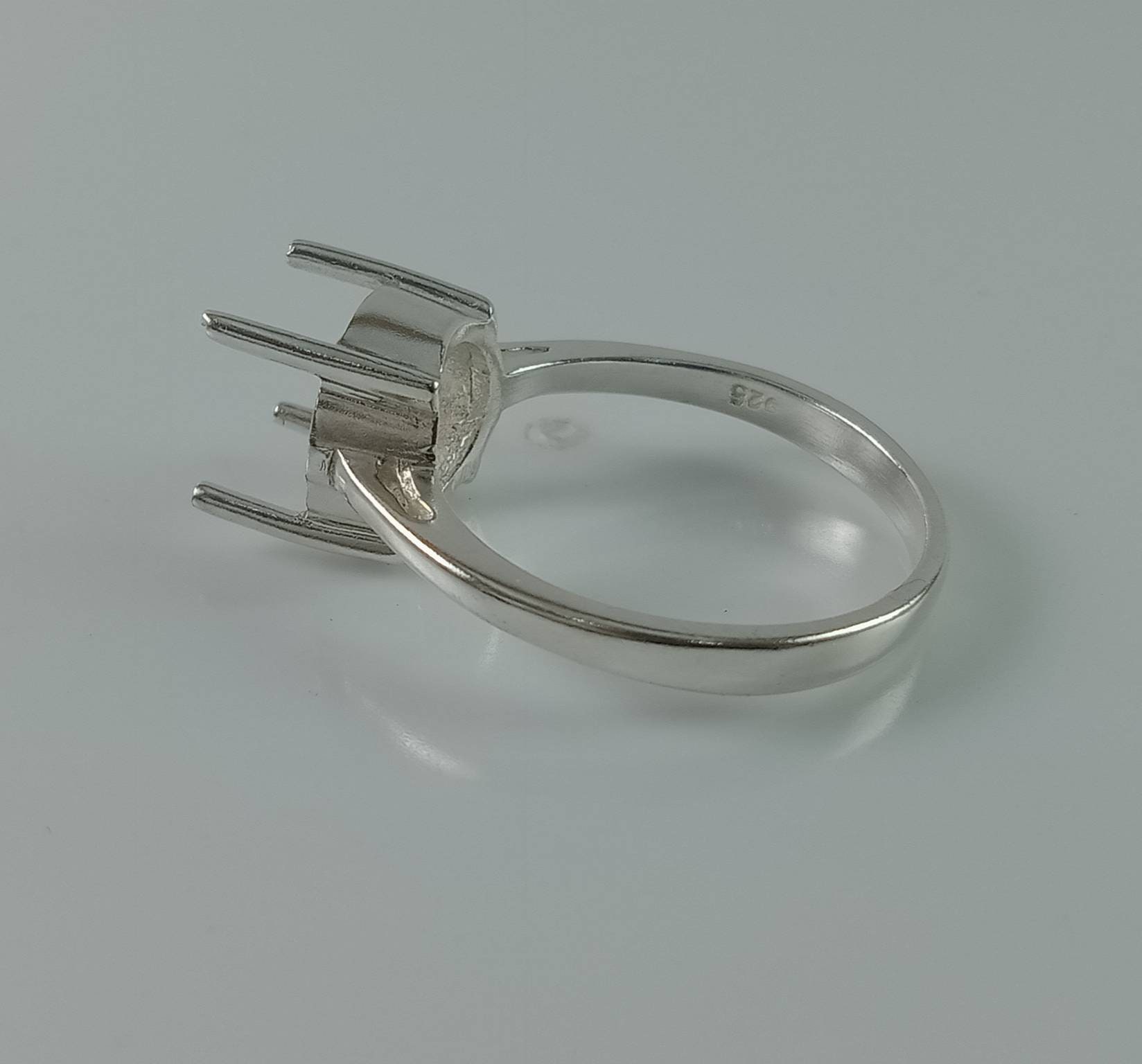 925 Sterling Sliver Ring-9x9 MM Round Semi Mount Ring-without - Etsy