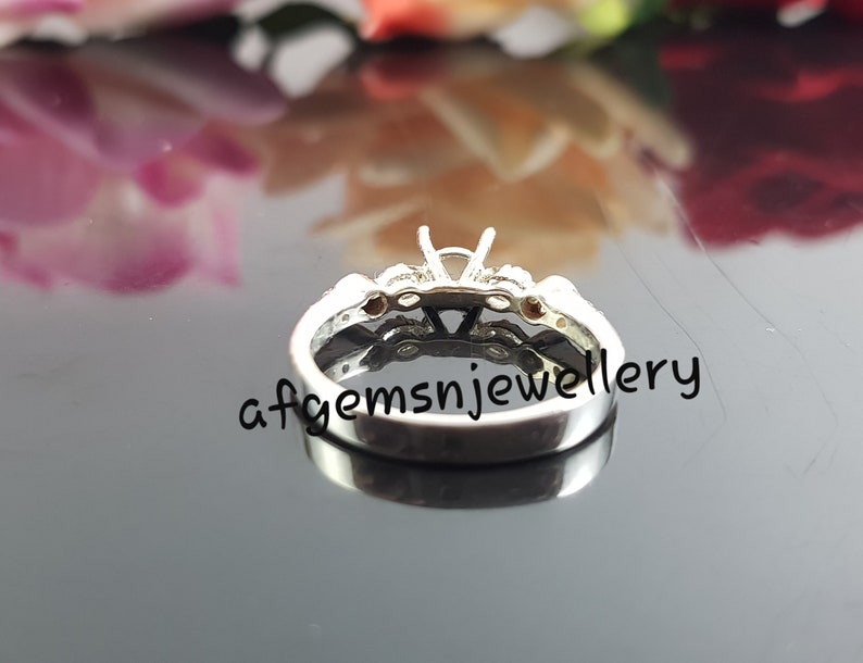 5mm Round Semi Mount Ring Semi Mount Halo Ring 925 Sterling - Etsy