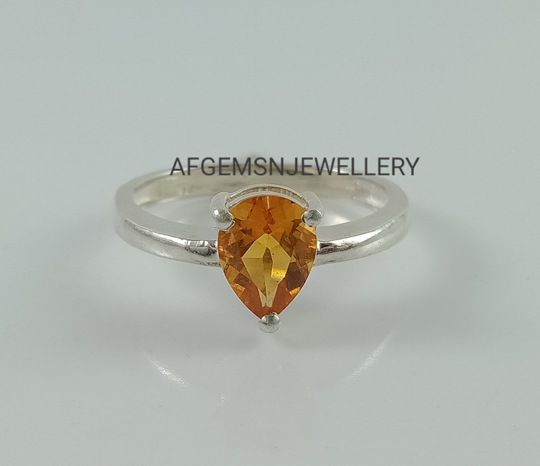 Pear Cut Yellow Topaz-wedding Ring-golden Topaz-topaz Ring-yellow ...