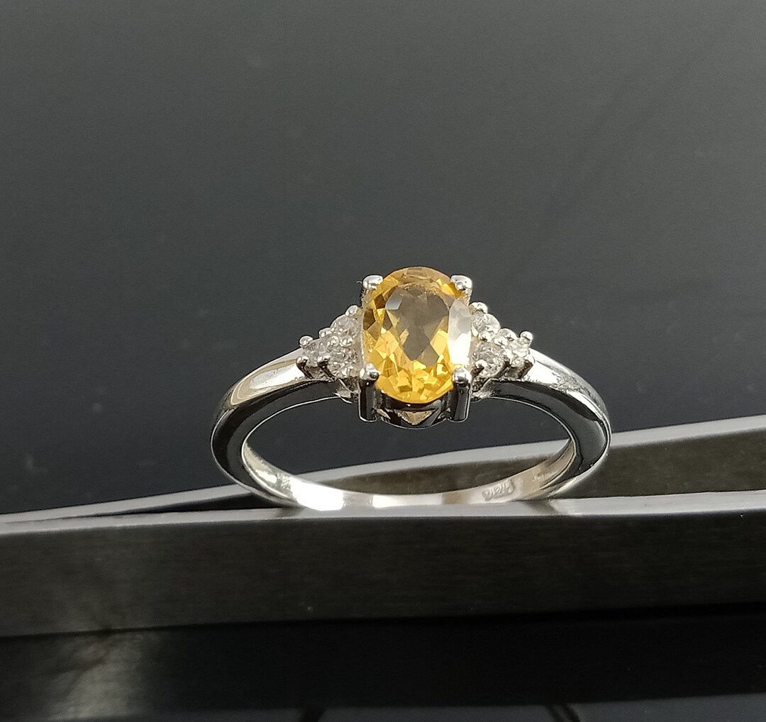 Yellow Topaz Ring-natural Golden Topaz Ring-925 Sterling Silver Ring ...