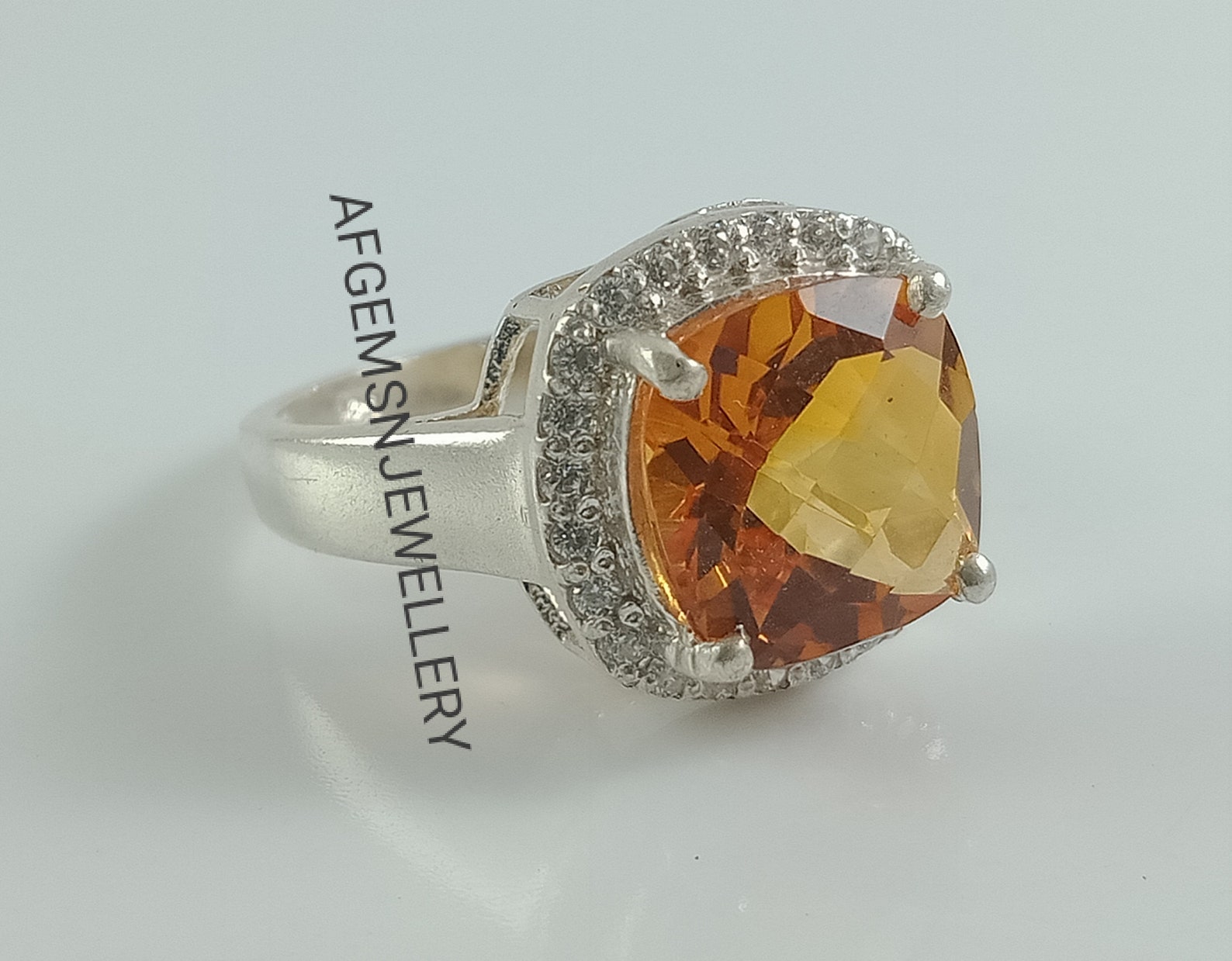 Cushion Cut Yellow Topaz Ring-natural Golden Topaz Ring-925 Sterling ...