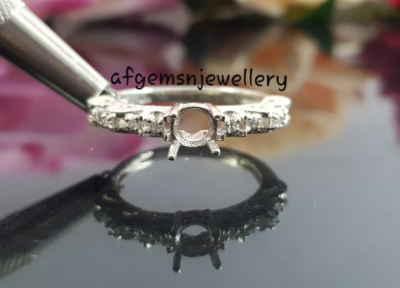 Silver Round Semi Mount Ring-mount Ring-925 Sterling Silver Ring-5mm ...