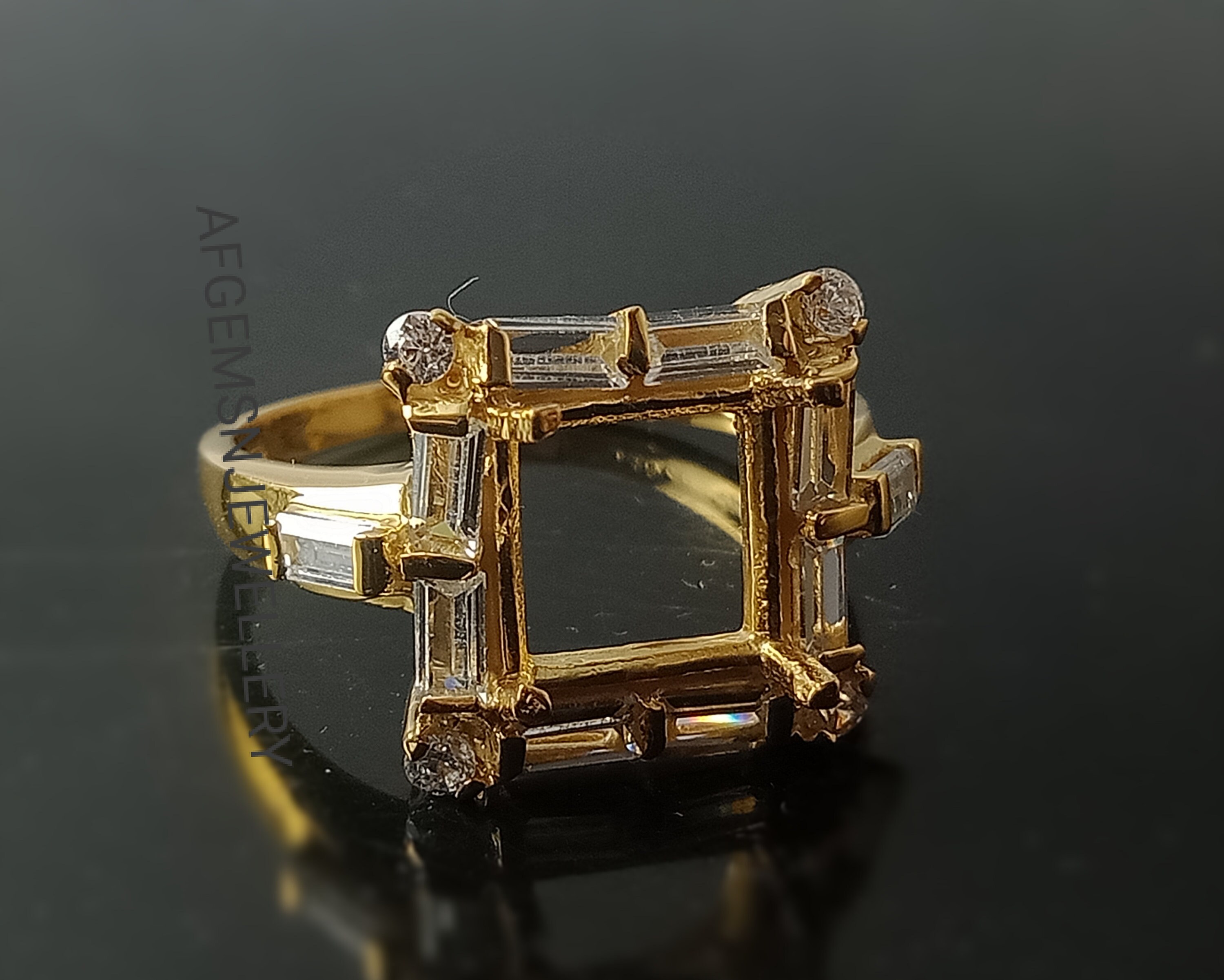 8x8 MM Square Semi Mount Ring-Without Stone Ring-Ready to be | Etsy