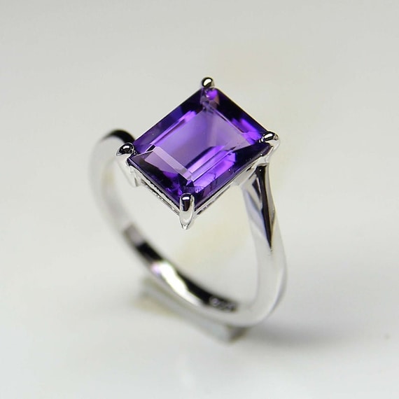 Women Amethyst Ring-february Birthstones Ring-handmade Silver | Etsy