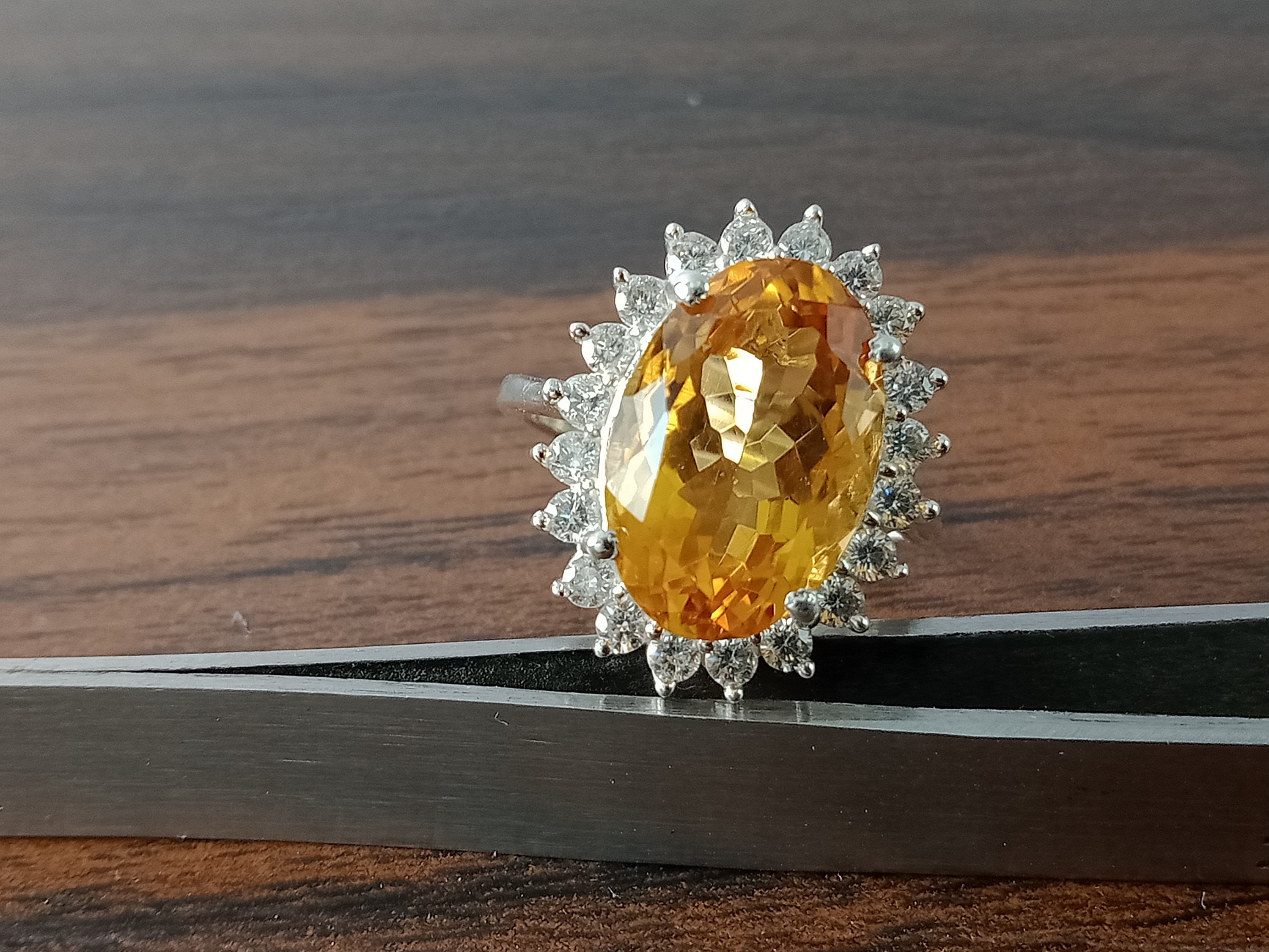 100%natural Golden Topaz Ring-handmade Silver Ring-designer | Etsy