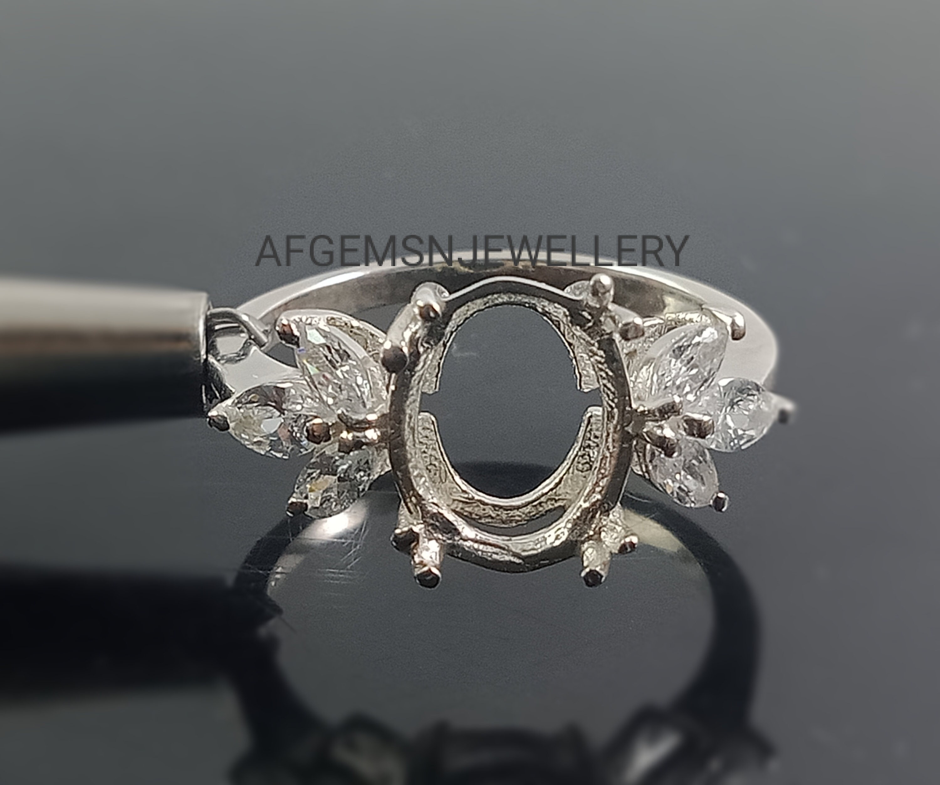 8x10mm Oval Semi Mount Ring-without Stone Ring-silver Mount Ring ...