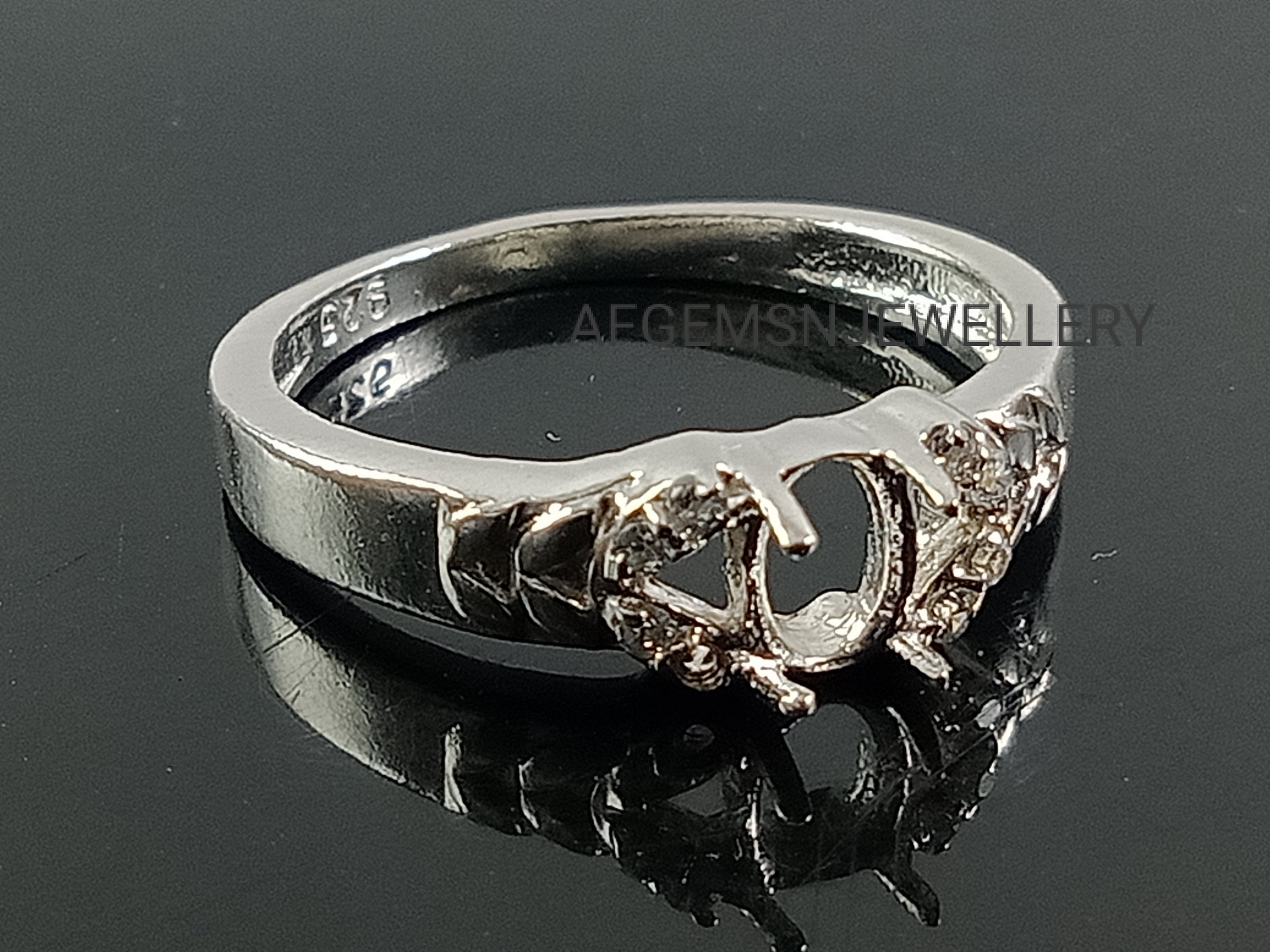 6X4 MM Oval Semi Mount Ring-Unset Ring-Without Stone Ring-925 | Etsy