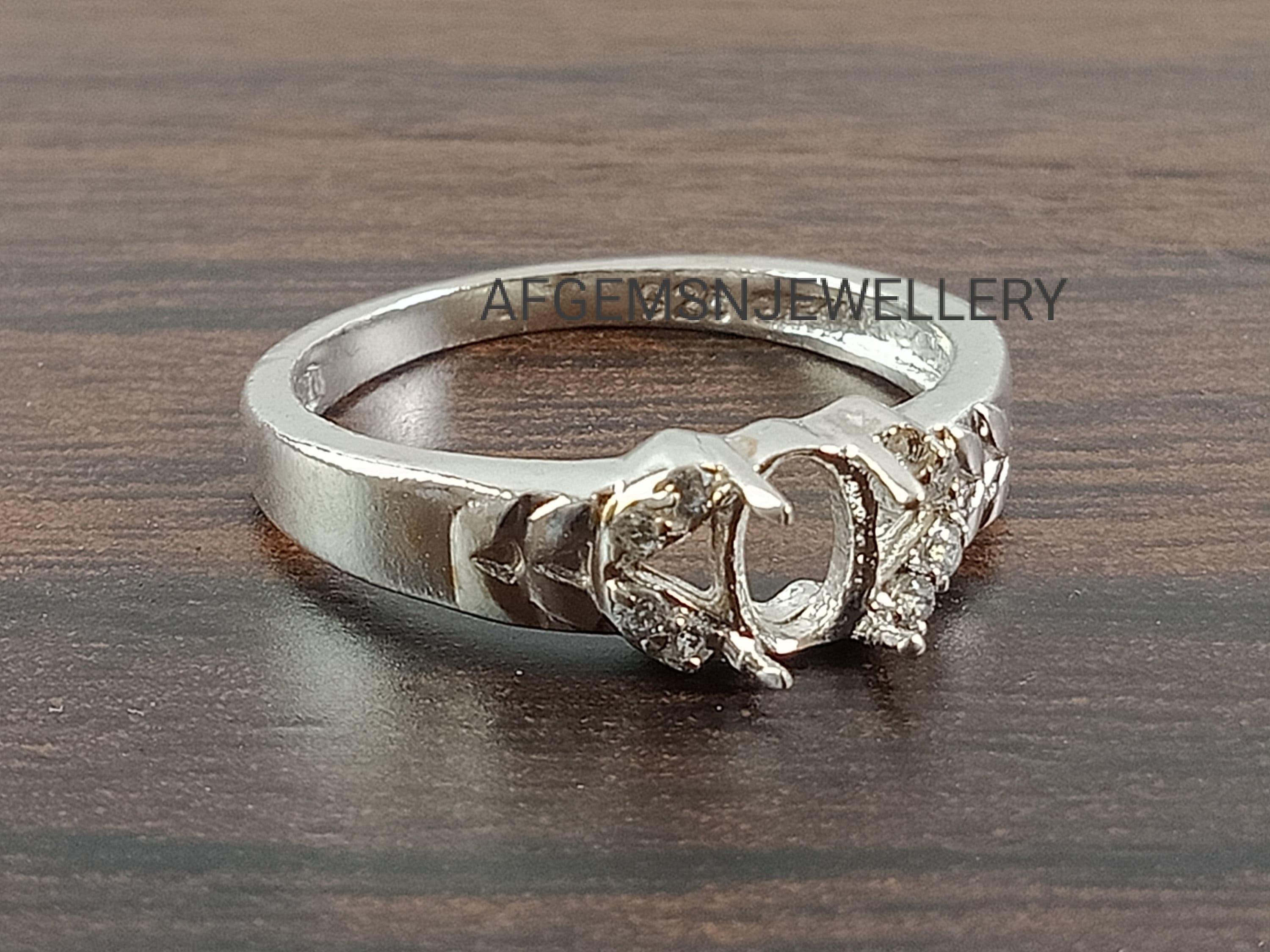 6X4 MM Oval Semi Mount Ring-Unset Ring-Without Stone Ring-925 | Etsy