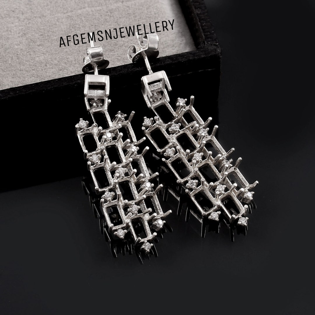 7x5mm - 6x8mm Rectangle Pre-notched Sterling Silver Emerald Shape ...