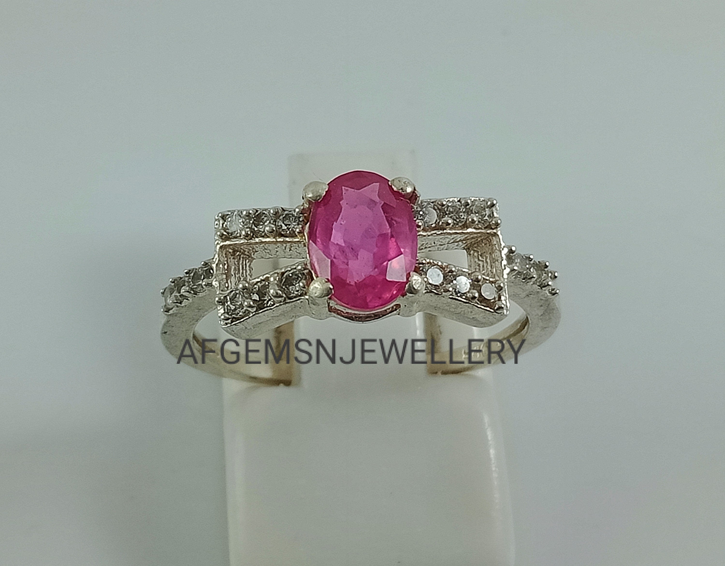 Vintage Ruby Ring-Silver Ruby Ring-Gemstone Ruby-Red Ruby | Etsy