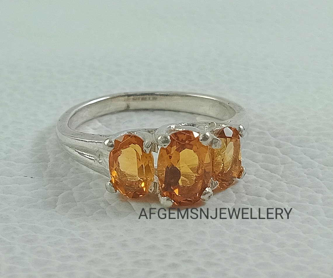 Multi Stone Ring-yellow Topaz Ring-natural Golden Topaz - Etsy UK