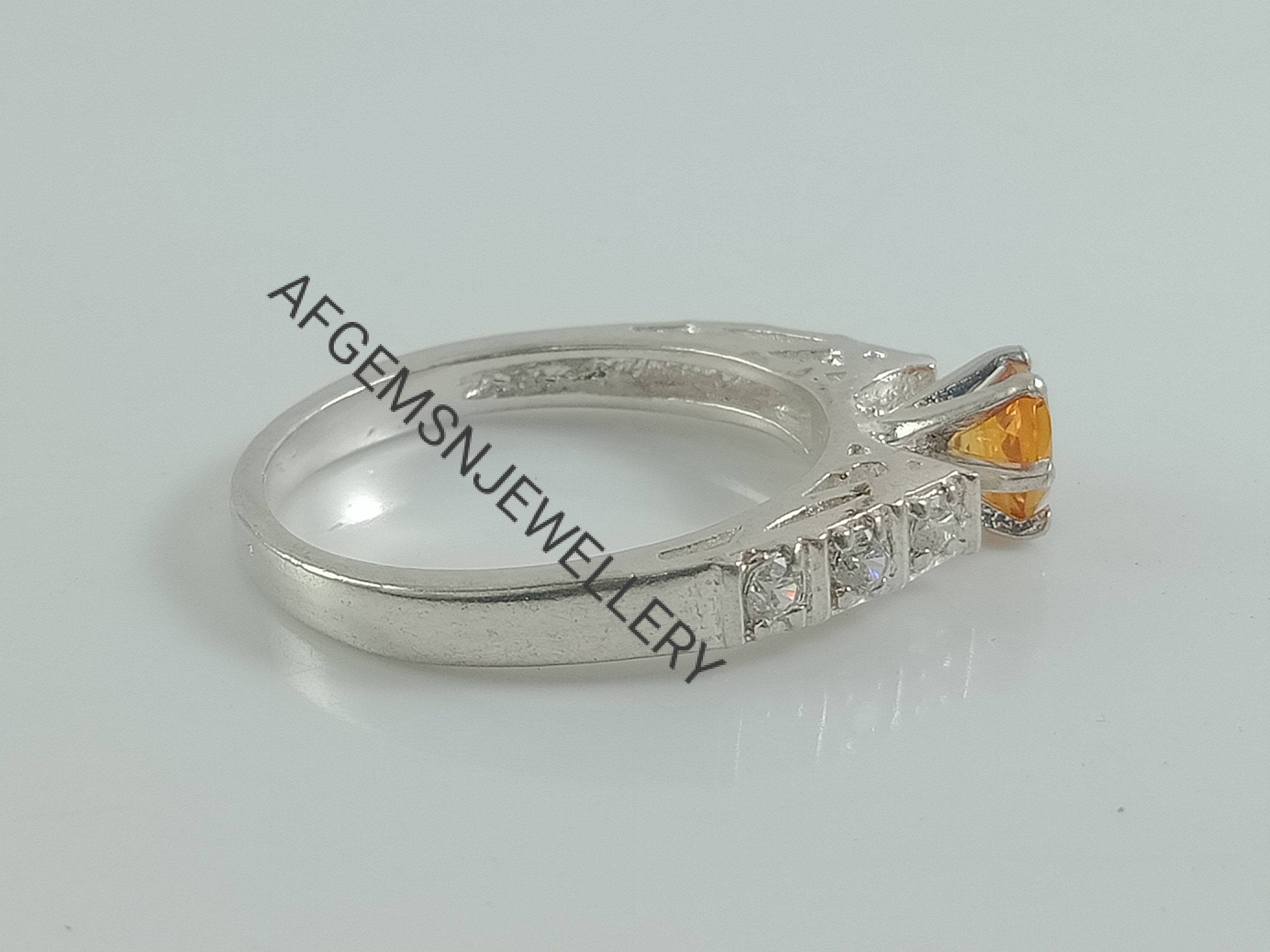 Unique Yellow Topaz Ring-natural Golden Topaz Ring-round - Etsy UK