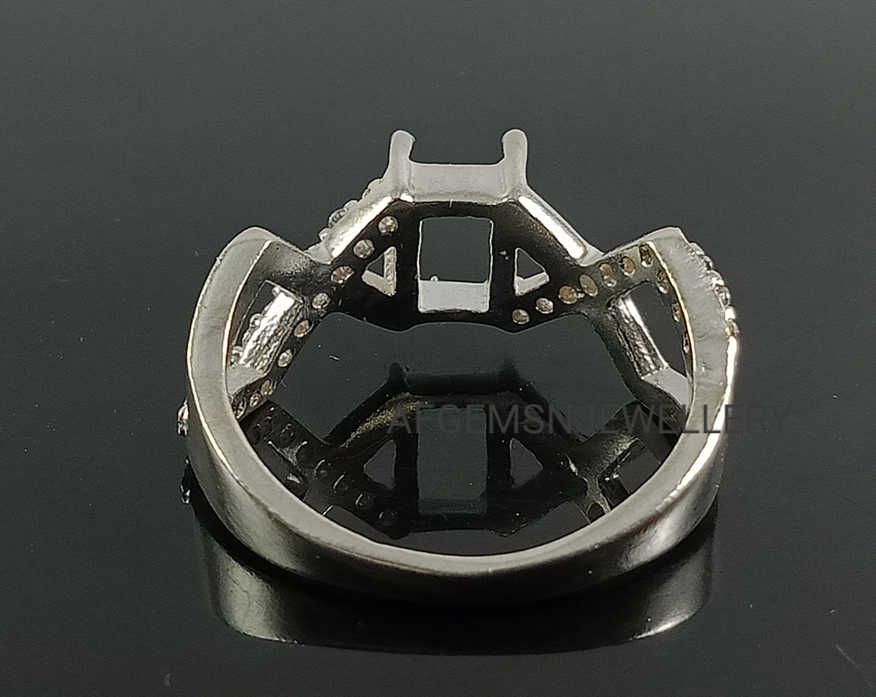 7X5 MM Octagon Semi Mount Ring-unique Ring-without Stone - Etsy