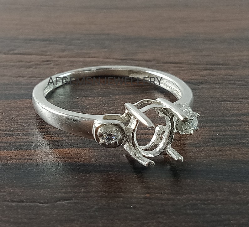 925 Sterling Silver Ring-without Stone Ring-7x5 MM Oval Semi - Etsy