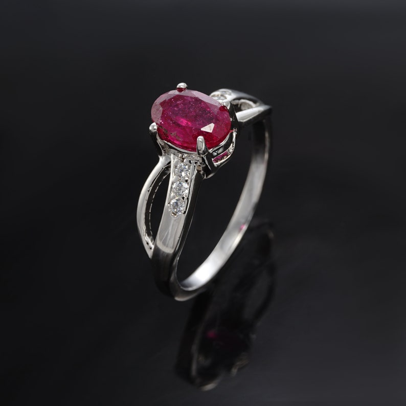 Ruby Ring-Silver Ruby Ring-Gemstone Ruby-Vintage Ruby | Etsy