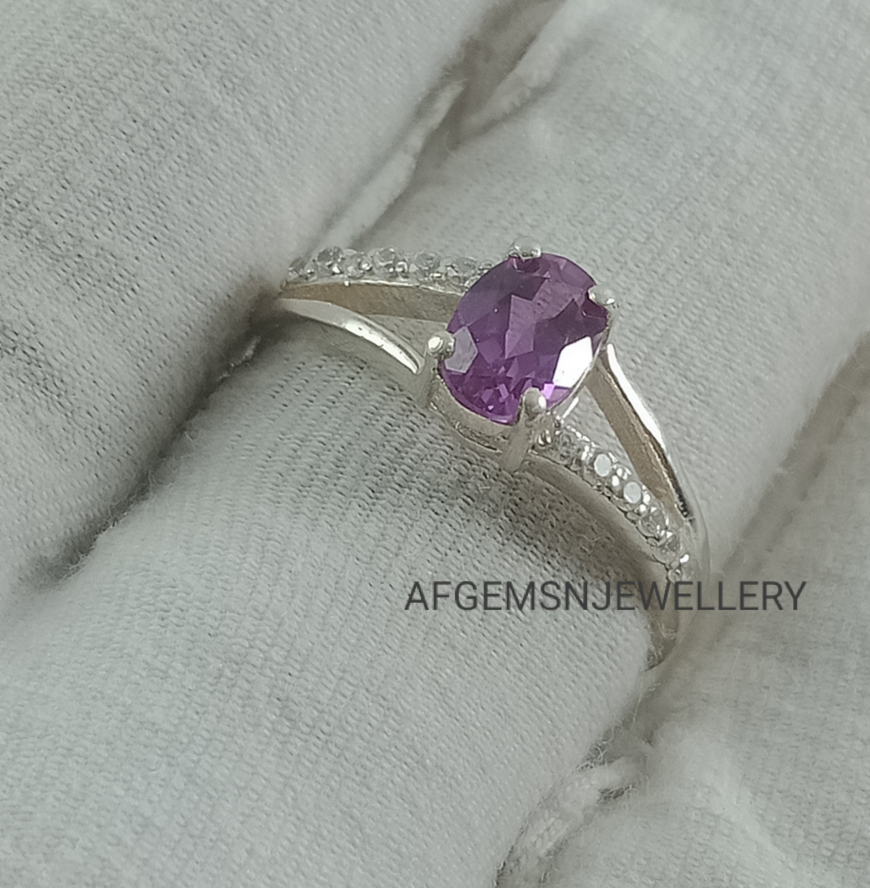 Silver Alexandrite Ring June Birthstone Ring Color Changing | Etsy