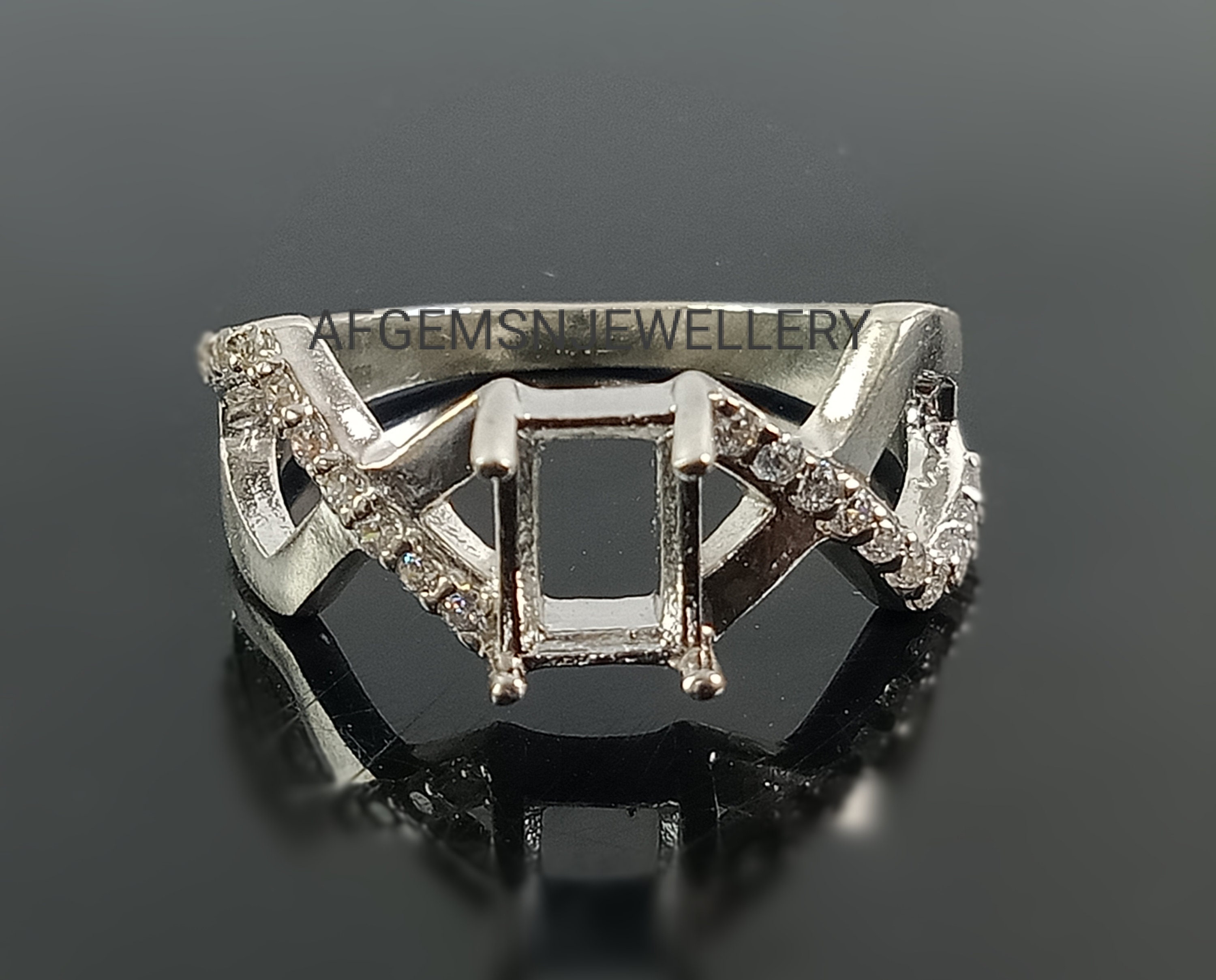 7X5 MM Octagon Semi Mount Ring-unique Ring-without Stone - Etsy