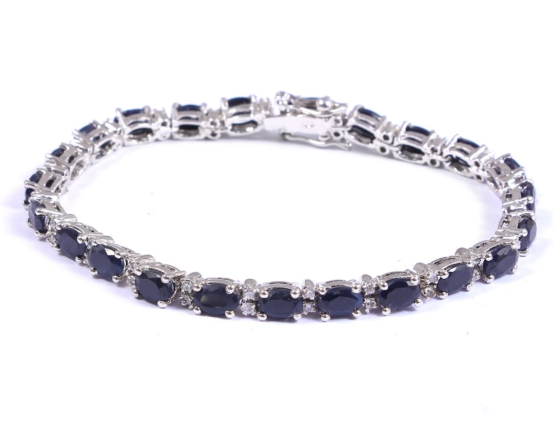 Black Spinel Bracelet-spinel Gemstone -tennis Bracelet-natural Black ...