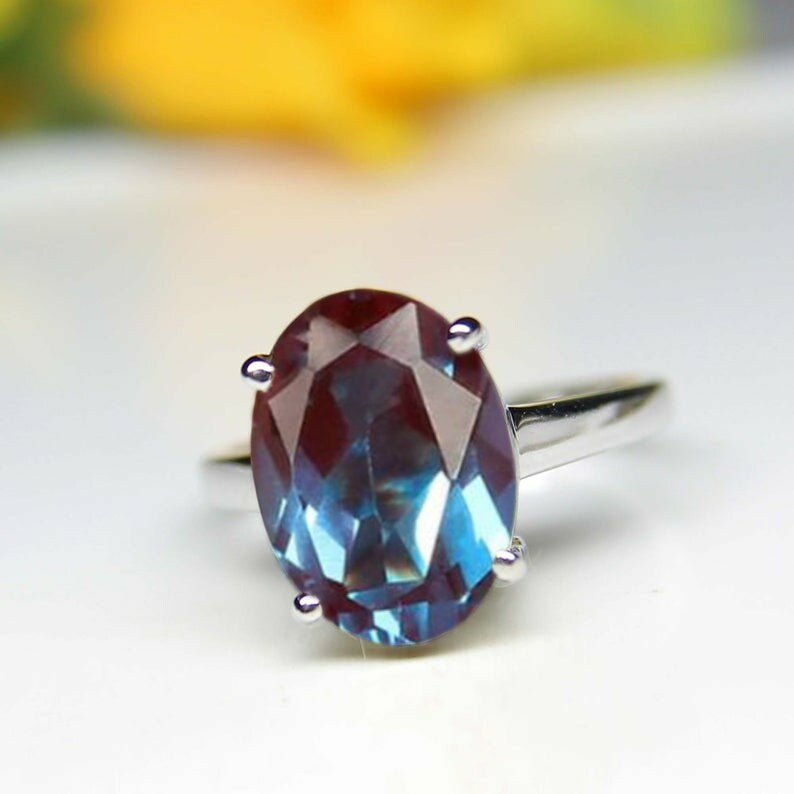 Color Changing Alexandrite Ring-925 Sterling Silver | Etsy