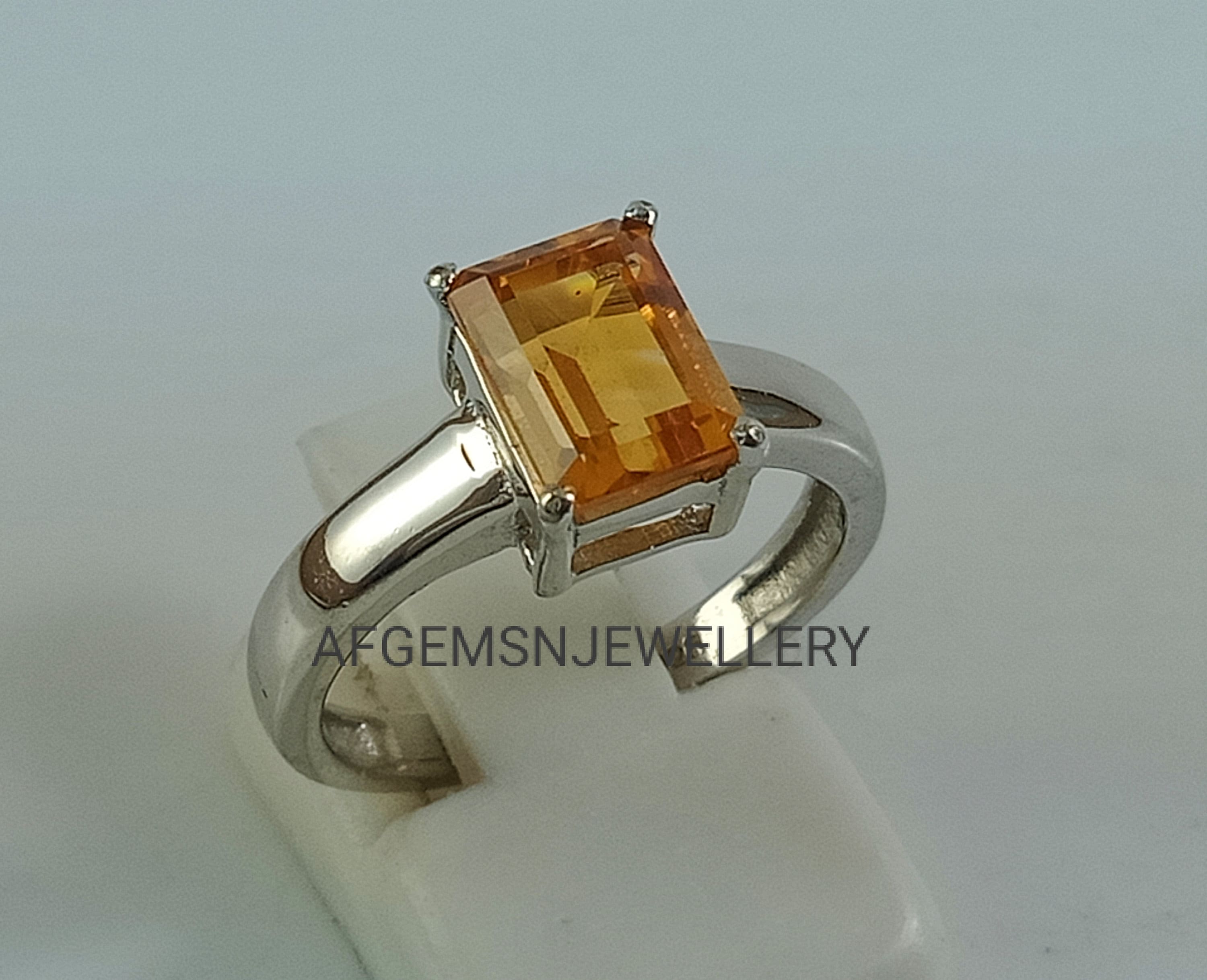 Golden Topaz Ring-Yellow Topaz Ring-Vintage Ring-Birthstone | Etsy