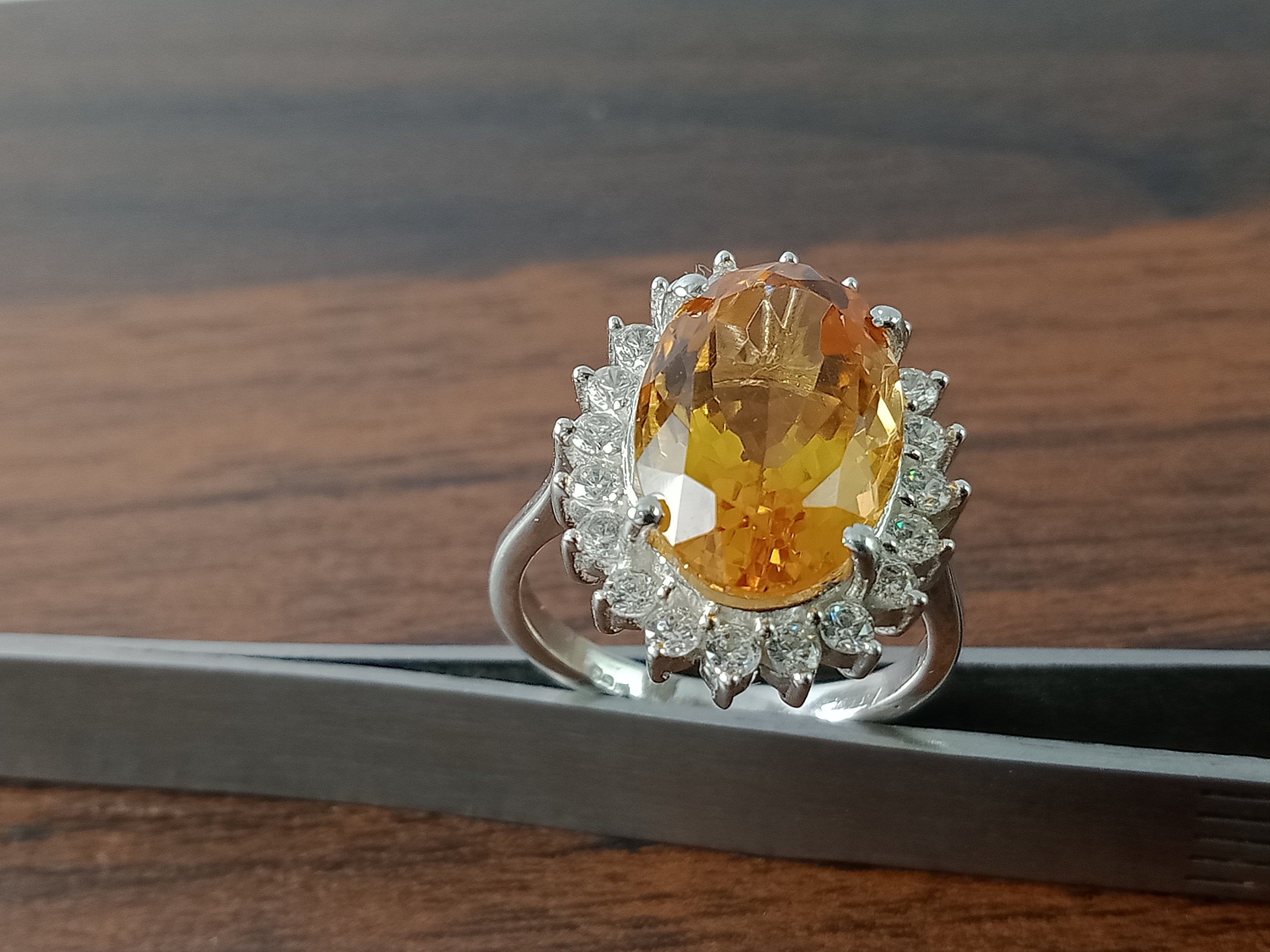 100%natural Golden Topaz Ring-handmade Silver Ring-designer | Etsy