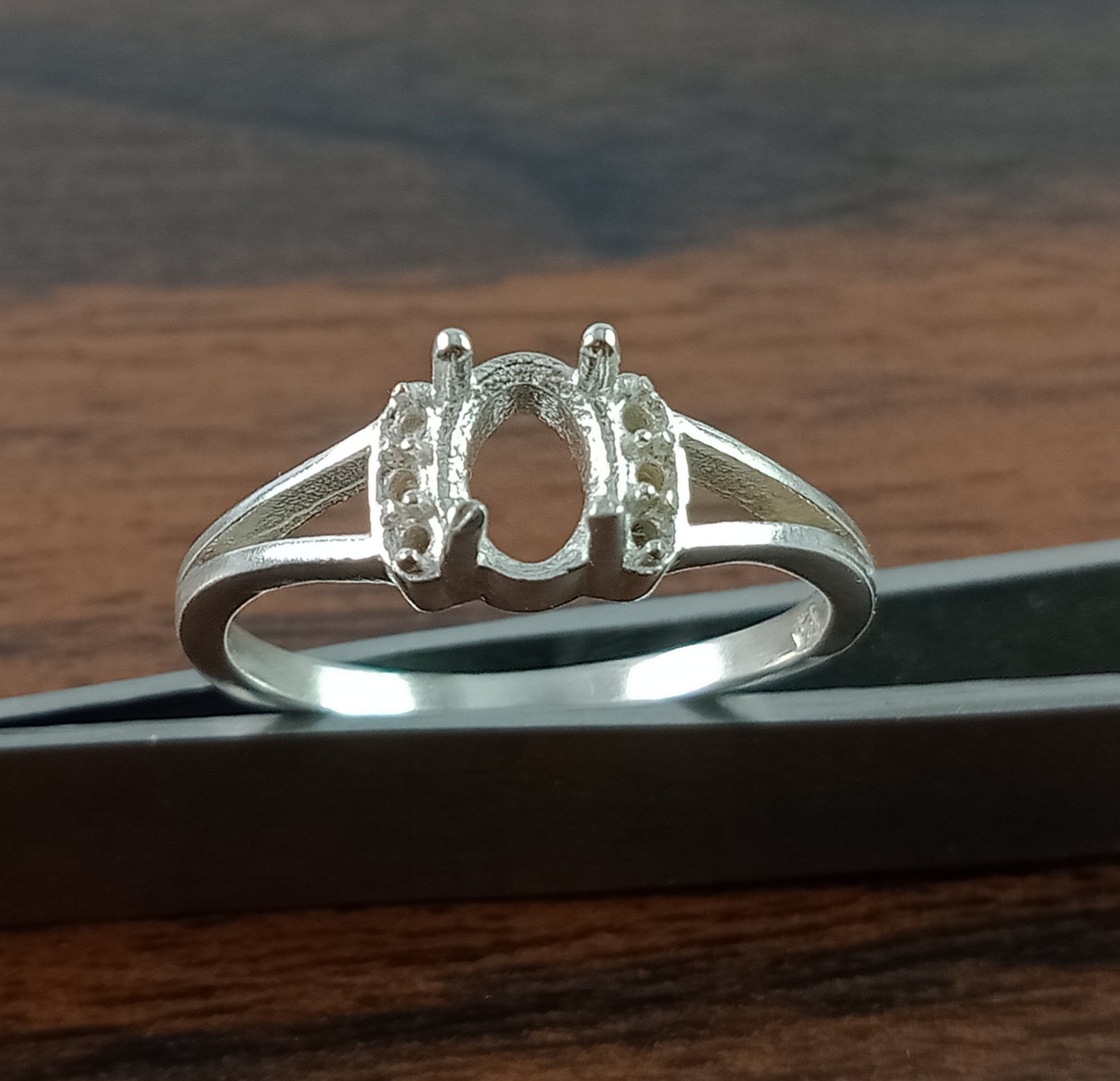 7X5MM Oval Semi Mount Ring-without Stone Ring-ready to Be Set - Etsy