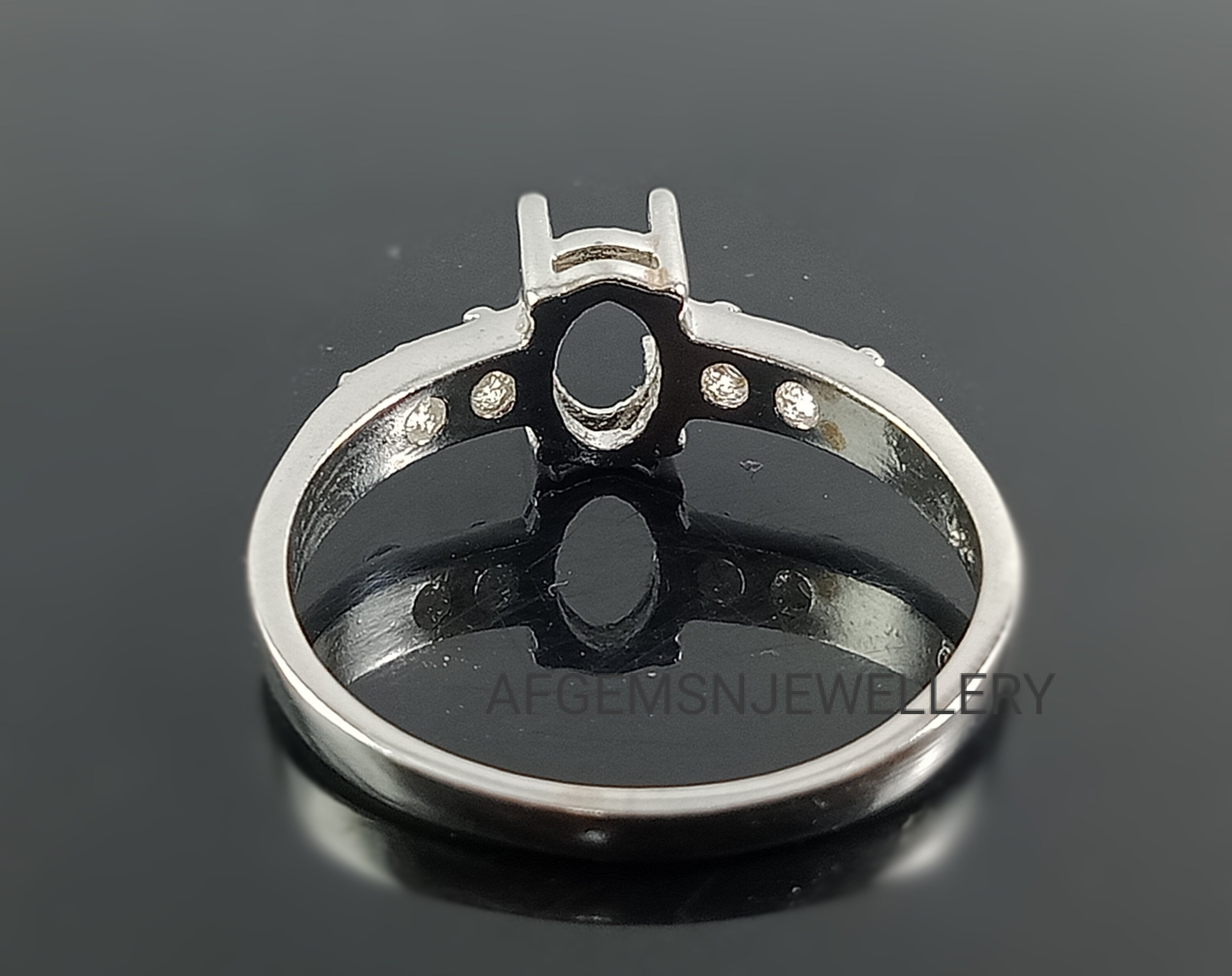 7X5 MM Oval Semi Mount Ring-Without Main Stone Ring-Promise | Etsy