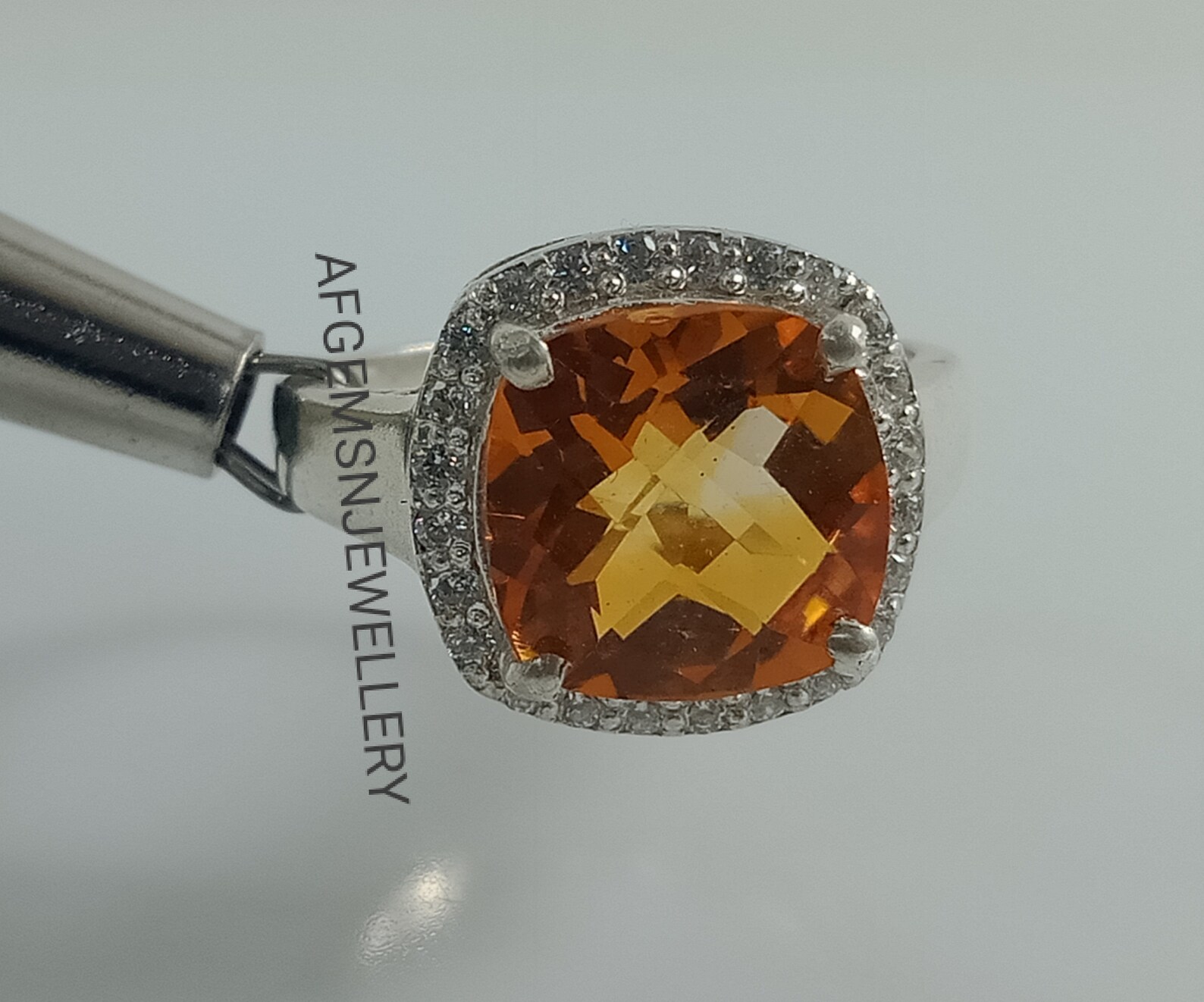 Cushion Cut Yellow Topaz Ring-natural Golden Topaz Ring-925 Sterling ...