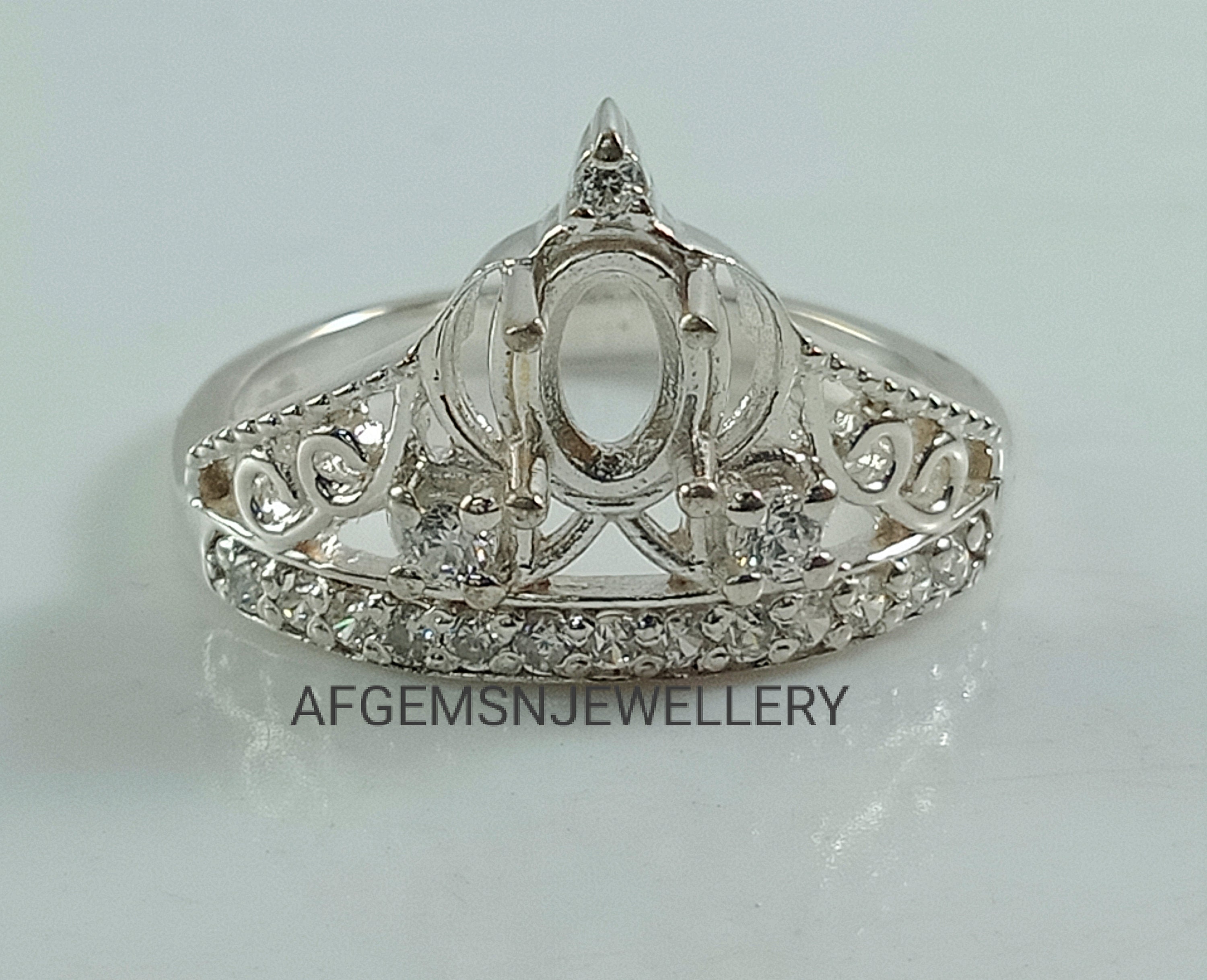 925 Sterling Sliver Ring-6X4 MM Oval Semi Mount Ring-Without | Etsy