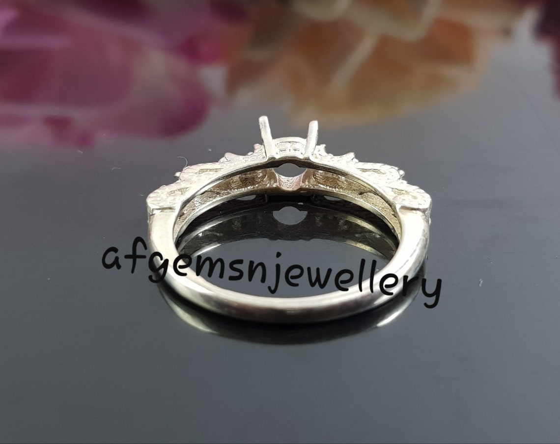 Silver Round Semi Mount Ring-mount Ring-925 Sterling Silver Ring-5mm ...