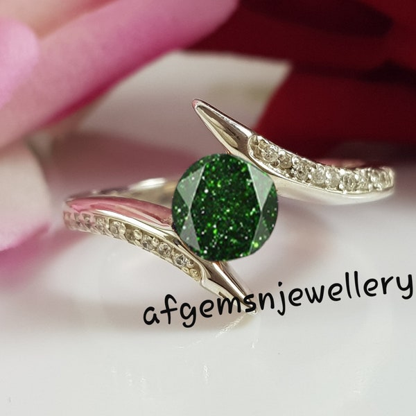 Green Stone Ring - Etsy