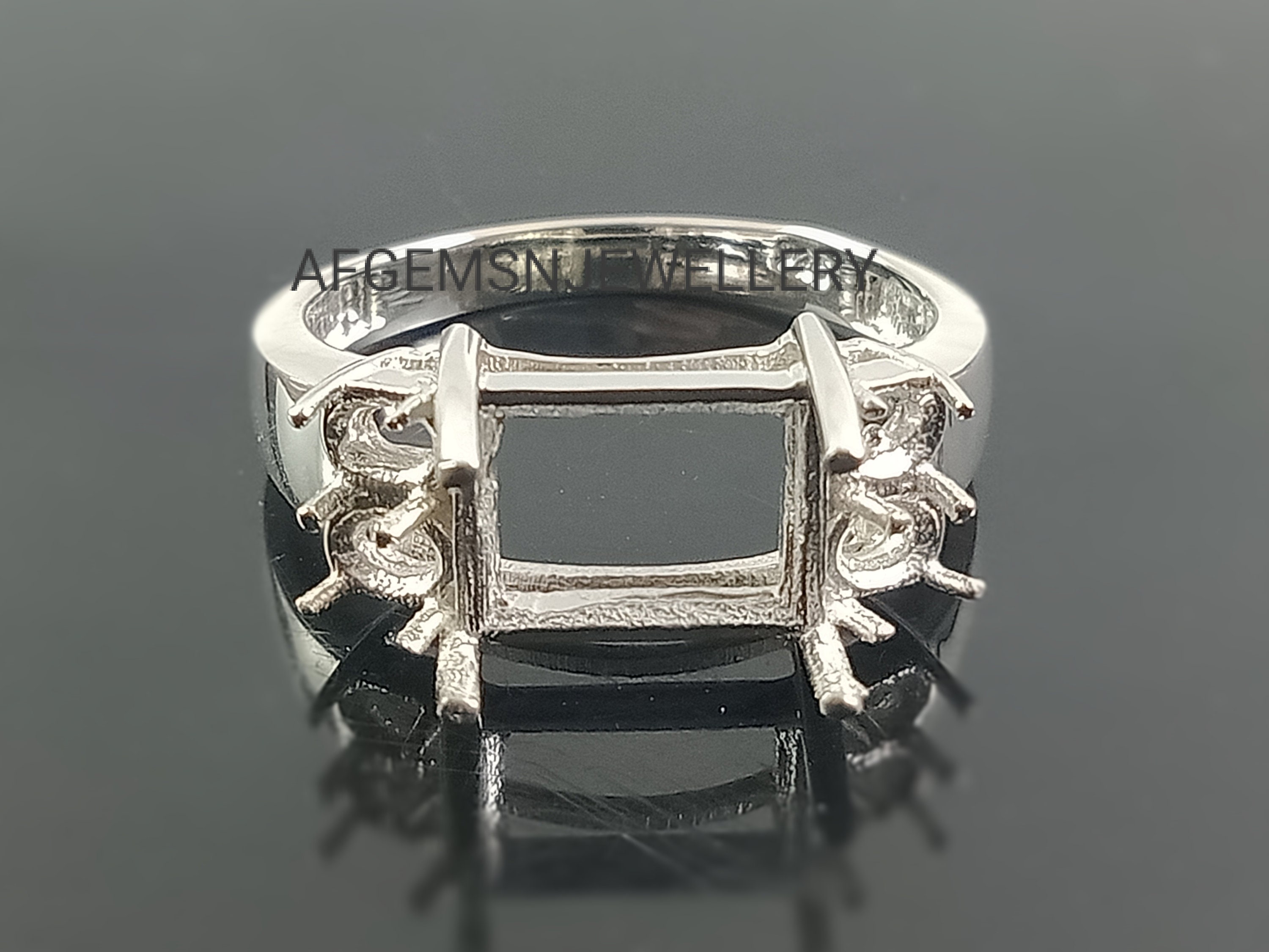 Prong Setting Ring-semi Mount Ring-7x9mm Octagon & 3X4MM Oval | Etsy