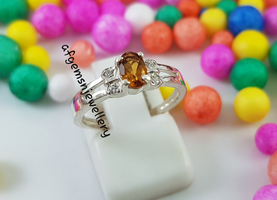 Genuine Yellow Topaz Ring-golden Topaz Ring-925 Sterling Silver Ring ...