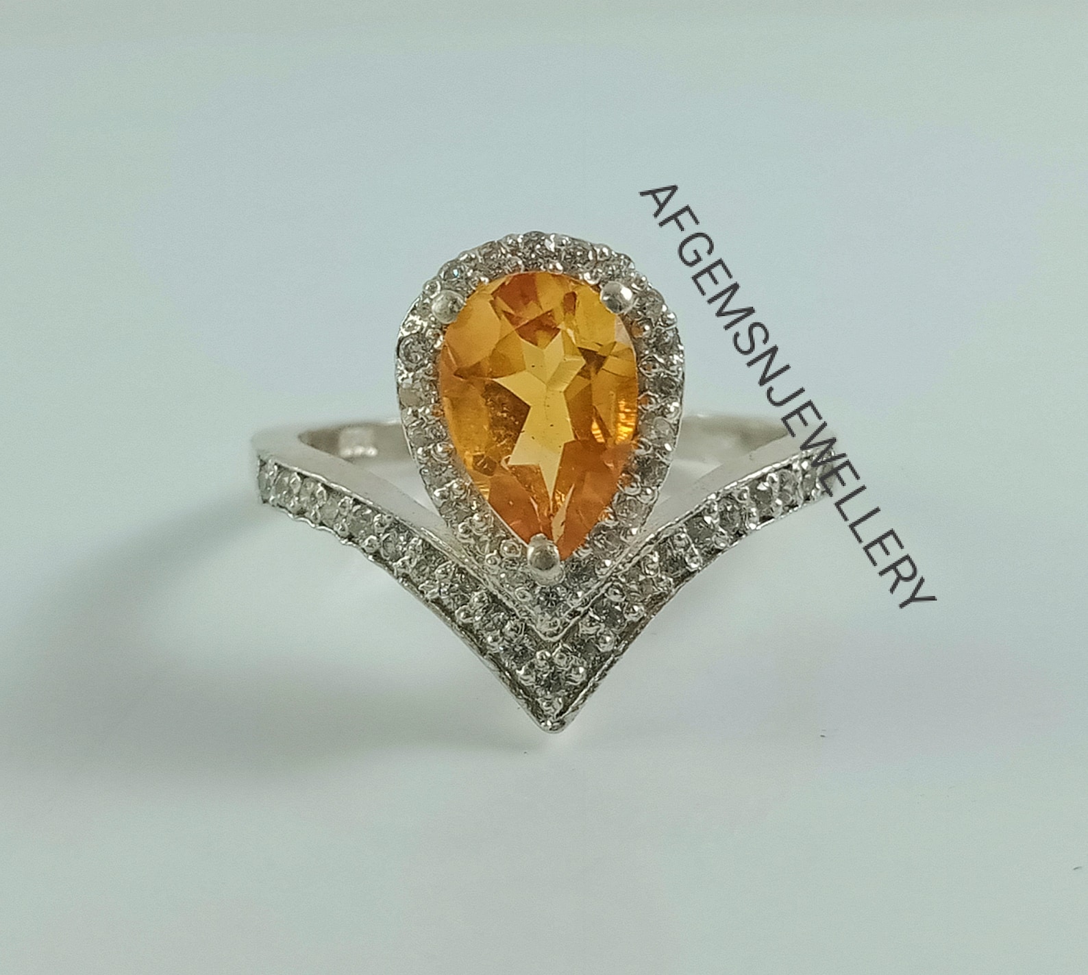 Vintage Yellow Topaz Engagement Ring-golden Topaz-pear - Etsy