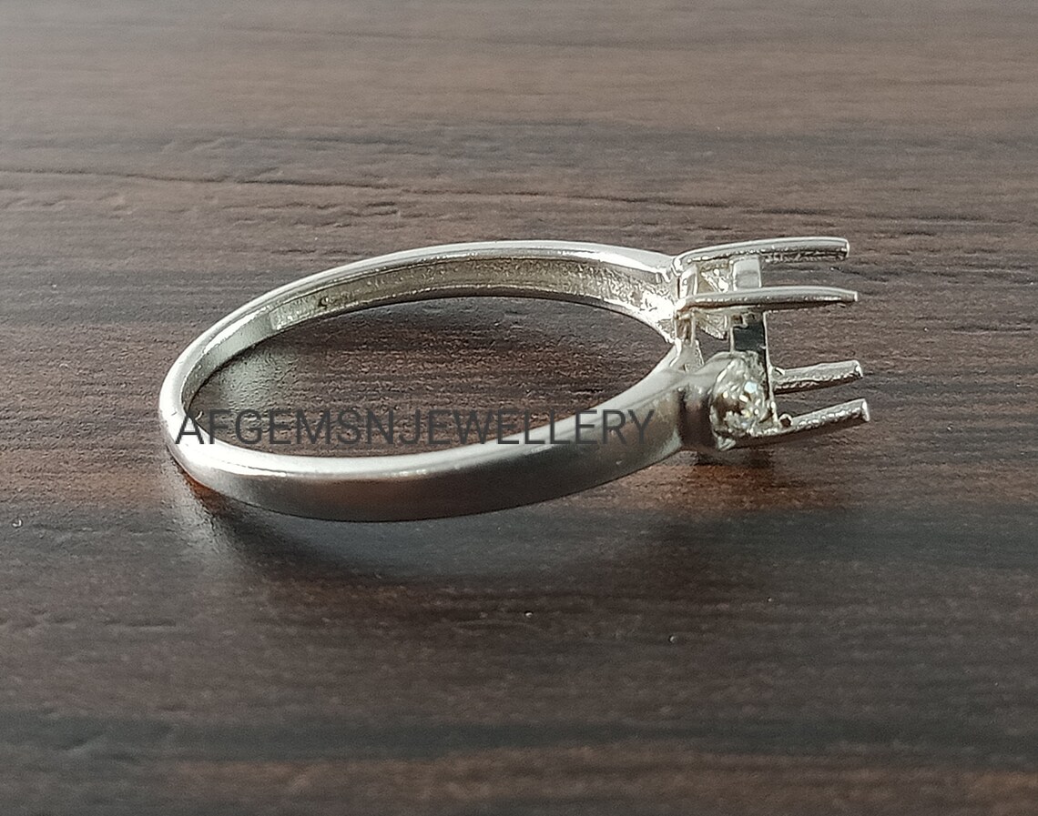 925 Sterling Silver Ring-without Stone Ring-7x5 MM Oval Semi - Etsy