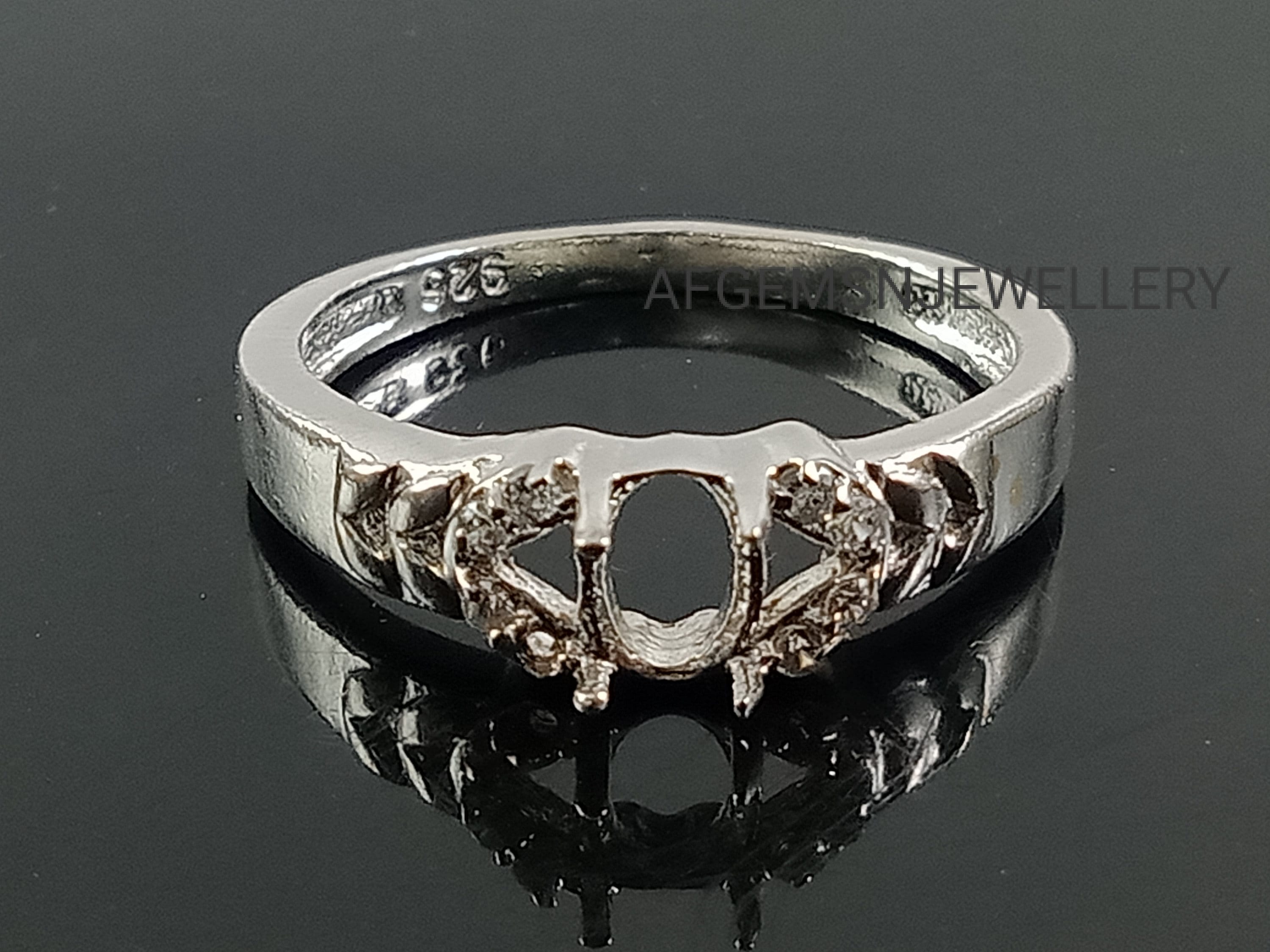 6X4 MM Oval Semi Mount Ring-unset Ring-without Stone Ring-925 - Etsy