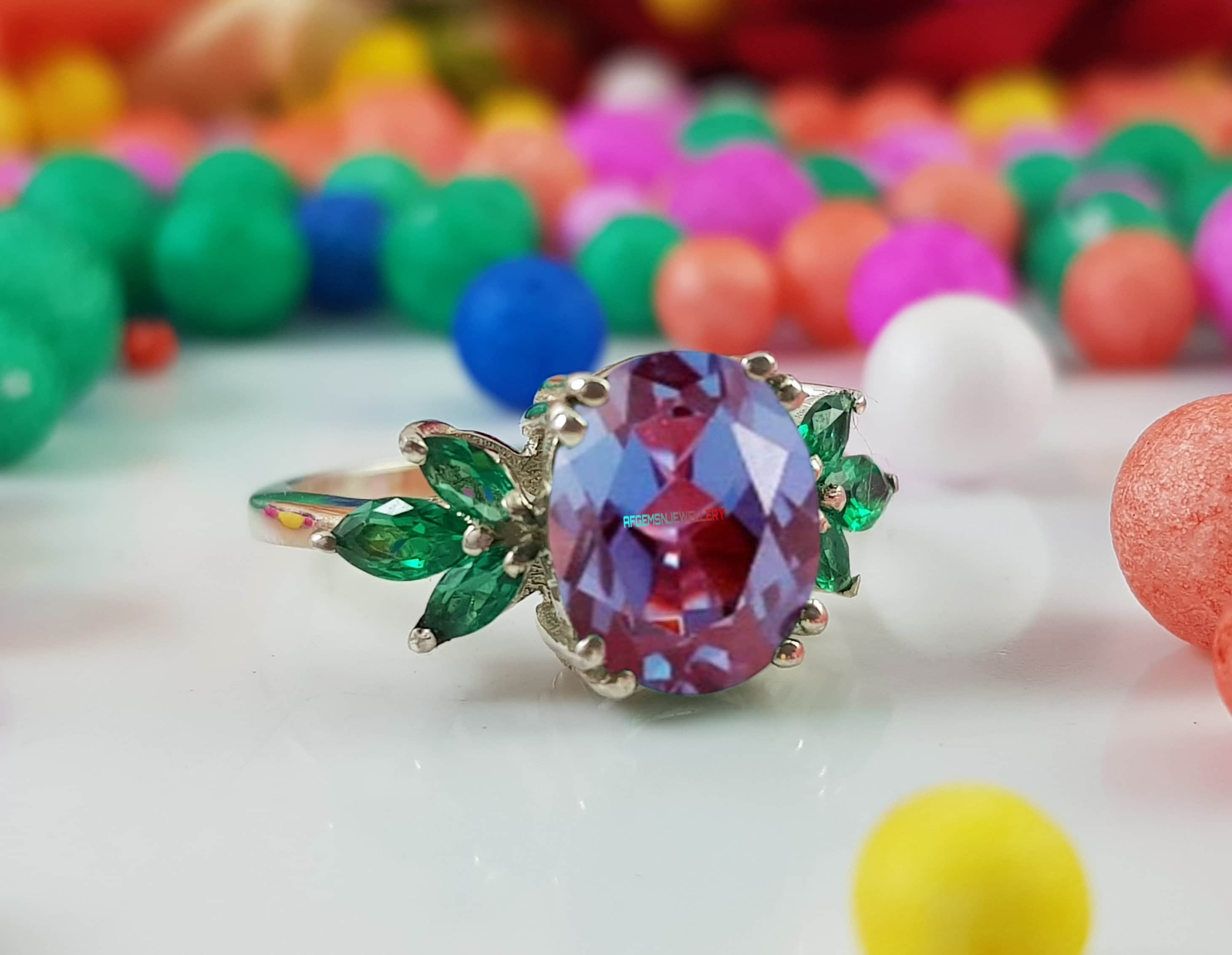 Color Changing Alexandrite Ring-925 Sterling Silver | Etsy