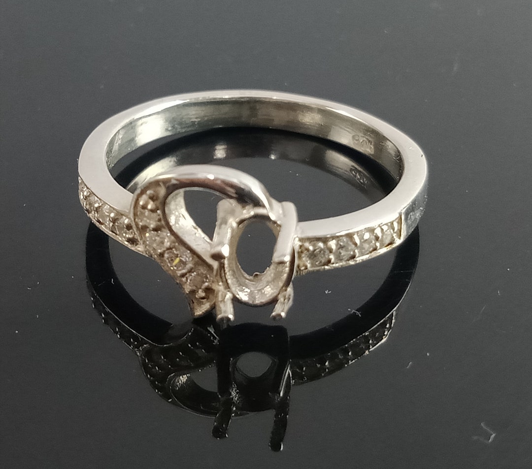 7X5MM Oval Semi Mount Ring-without Stone Ring-ready to Be Set With Your ...