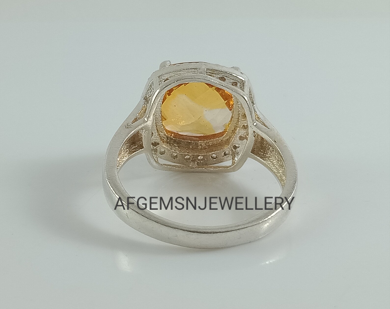 Cushion Cut Yellow Topaz Ring-natural Golden Topaz Ring-925 Sterling ...