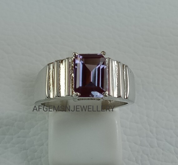 Men Alexandrite Ring-engagement Alexandrite Ring-octagon | Etsy