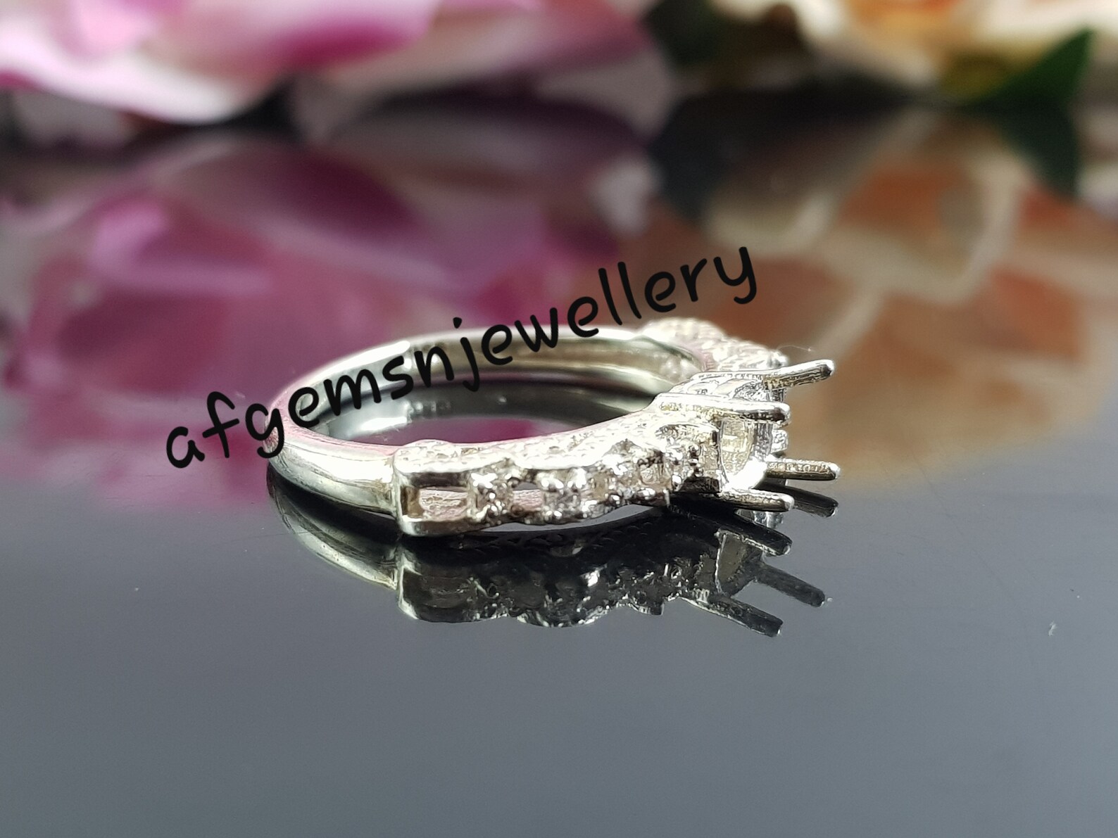 Silver Round Semi Mount Ring-mount Ring-925 Sterling Silver Ring-5mm ...