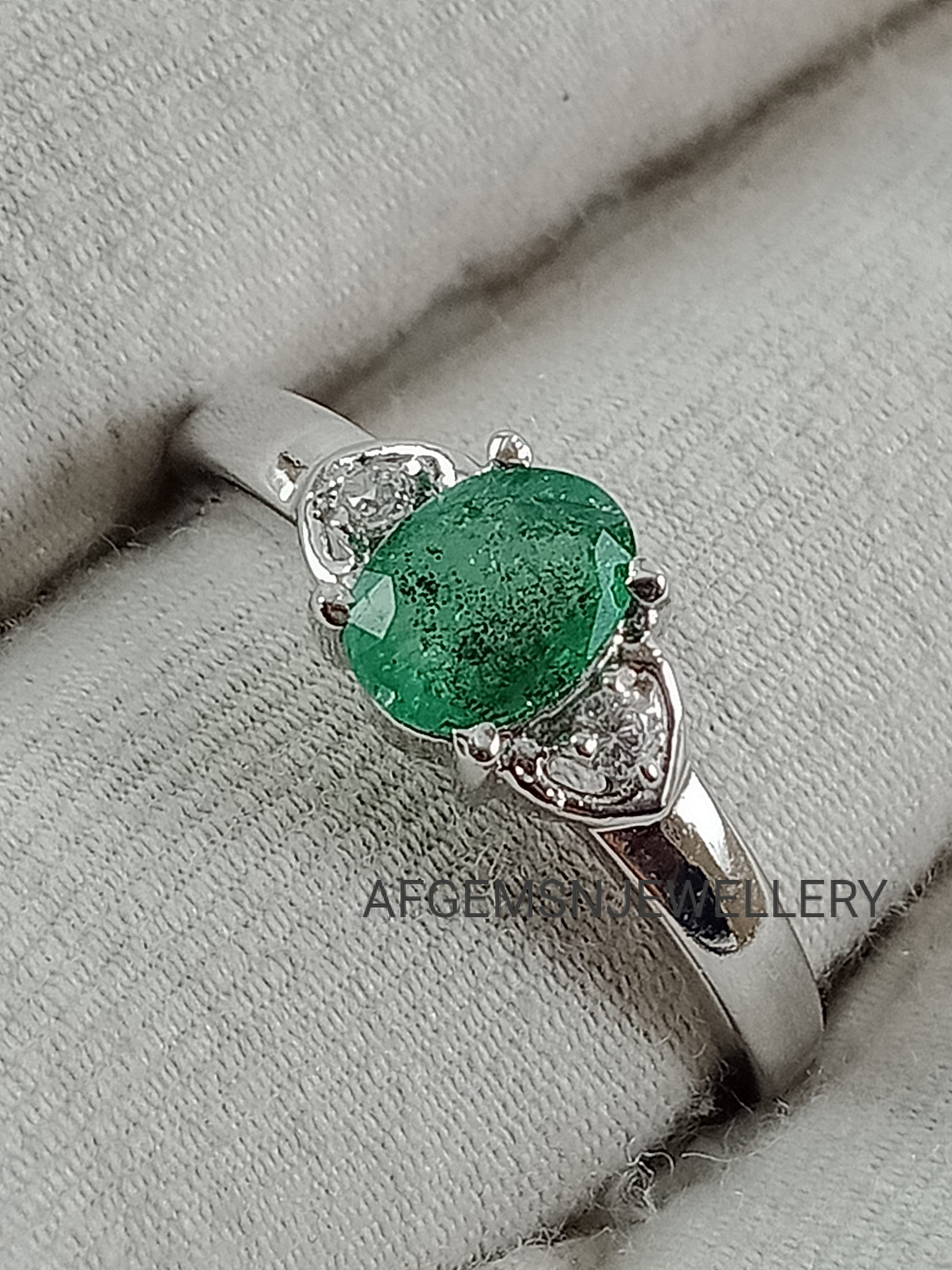 Natural Emerald Ring-Green Emerald Ring-Emerald Silver | Etsy